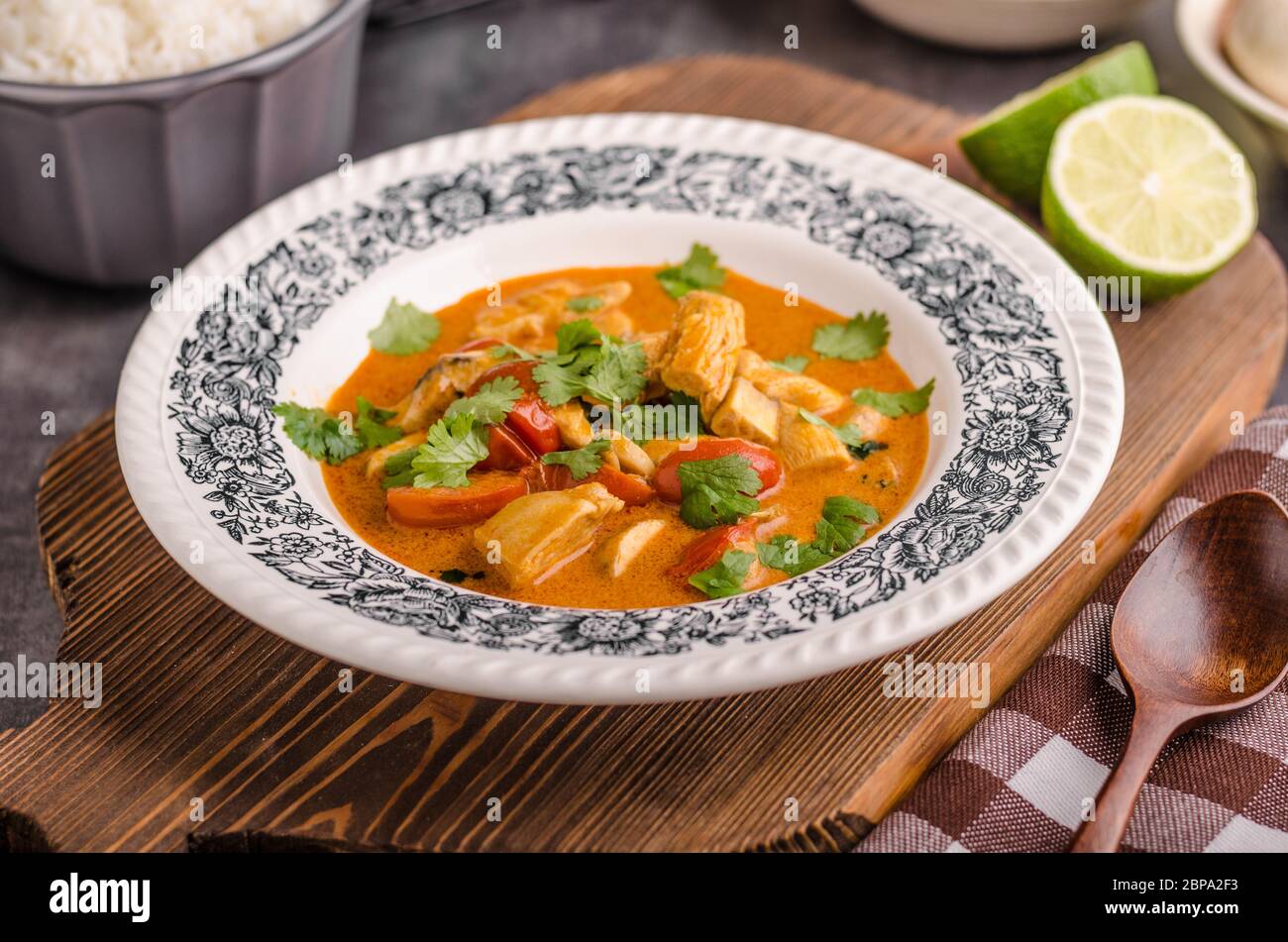 Delicious chicken curry with vegetable, food photography Stock Photo ...