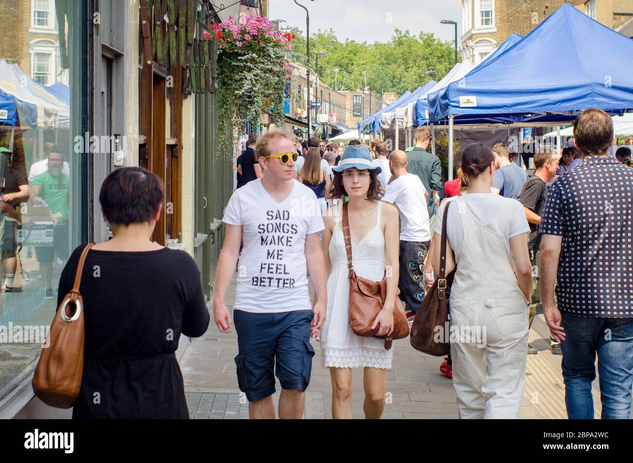 LONDON- Broadway Market, a shopping street in Hackney, East London ...