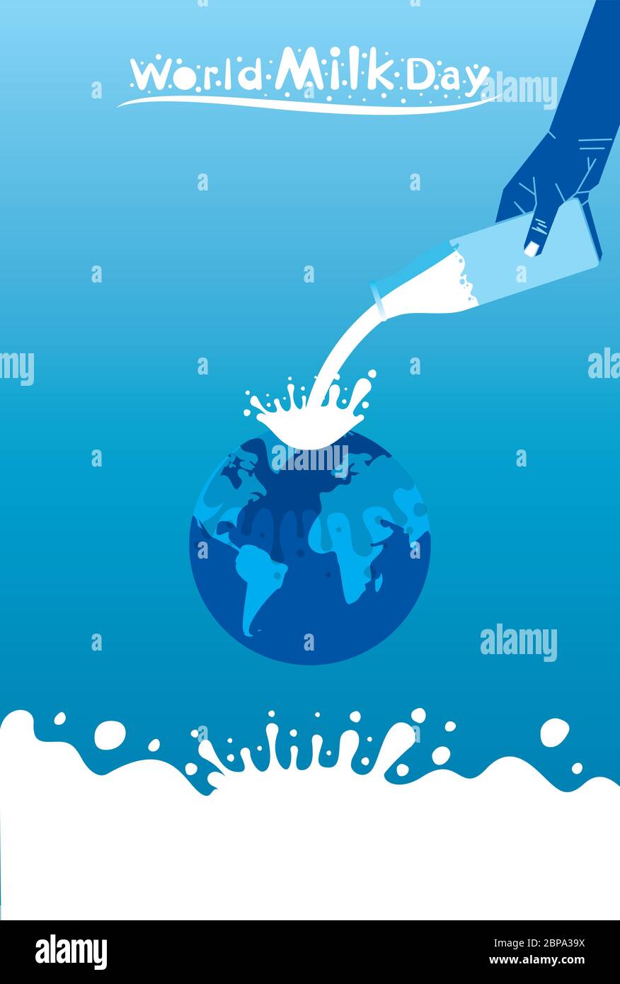 world milk day greeting or banner design. celebrate on 1 june every ...