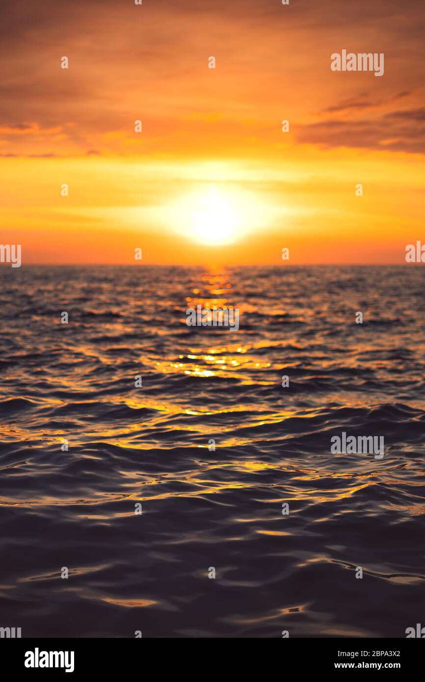 Sea sunset. Ocean Ripples waves as water texture background Stock Photo ...