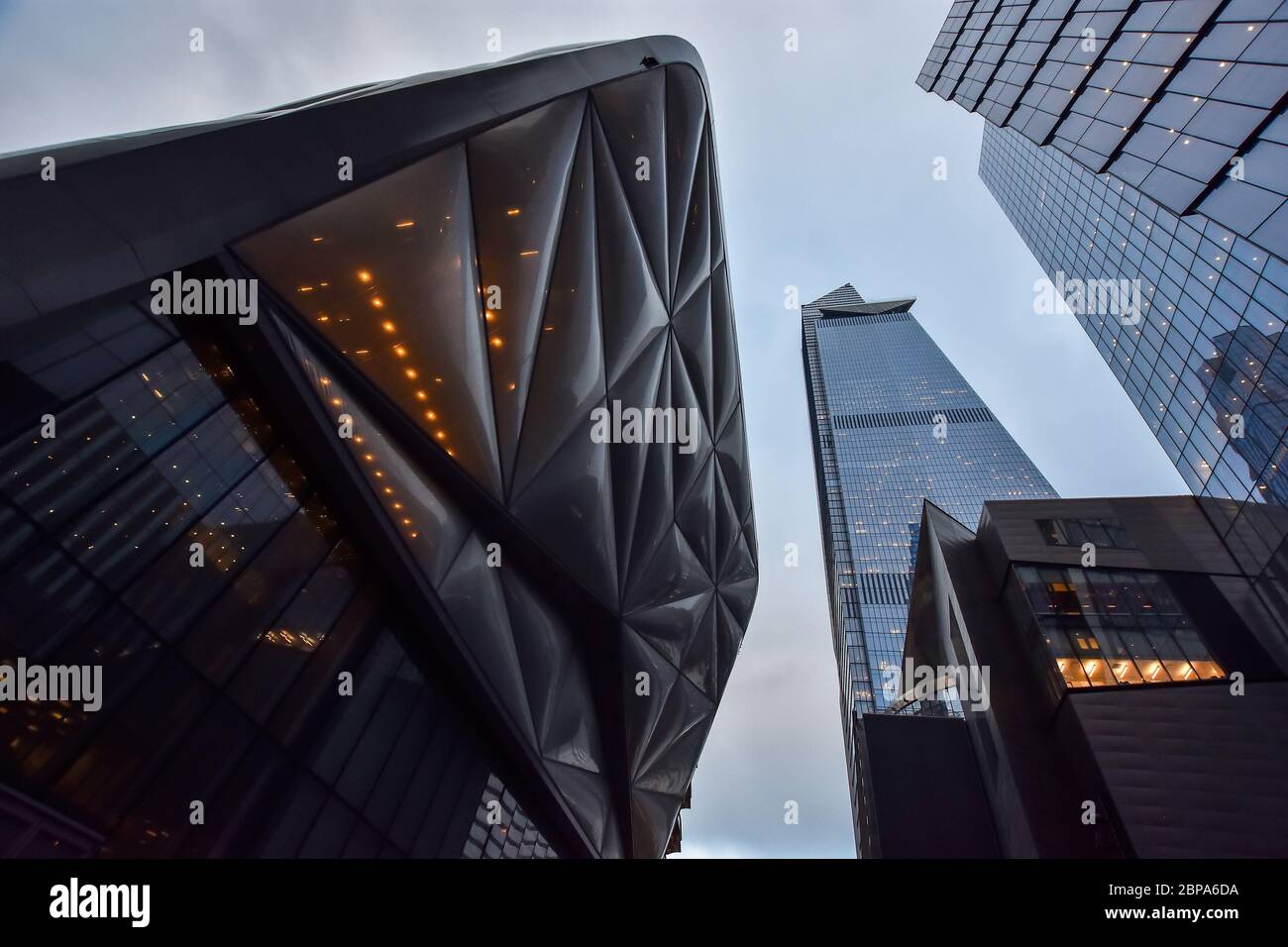 Manhattan, New York, NY, USA - December 4, 2019. Worm's eye view ...
