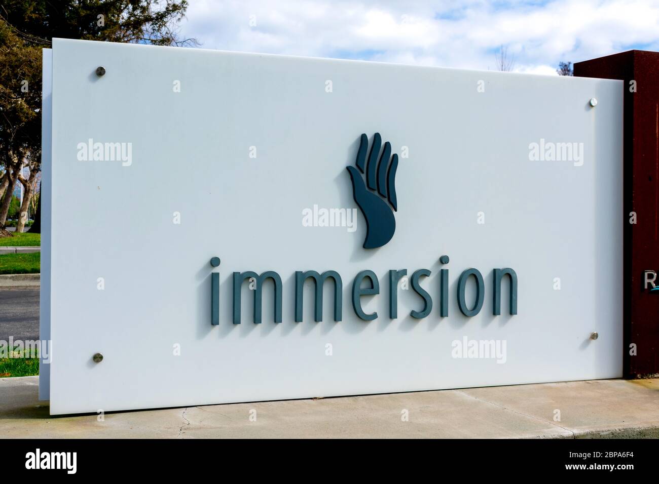 Immersion logo at company headquarters in Silicon Valley. Immersion ...
