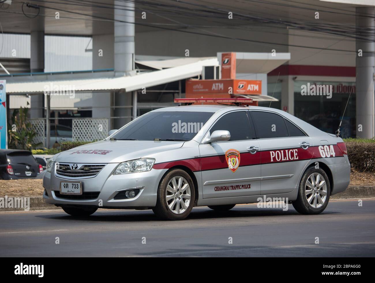 Chiangmai, Thailand - April 21 2020: Toyota Camry Police car of ...