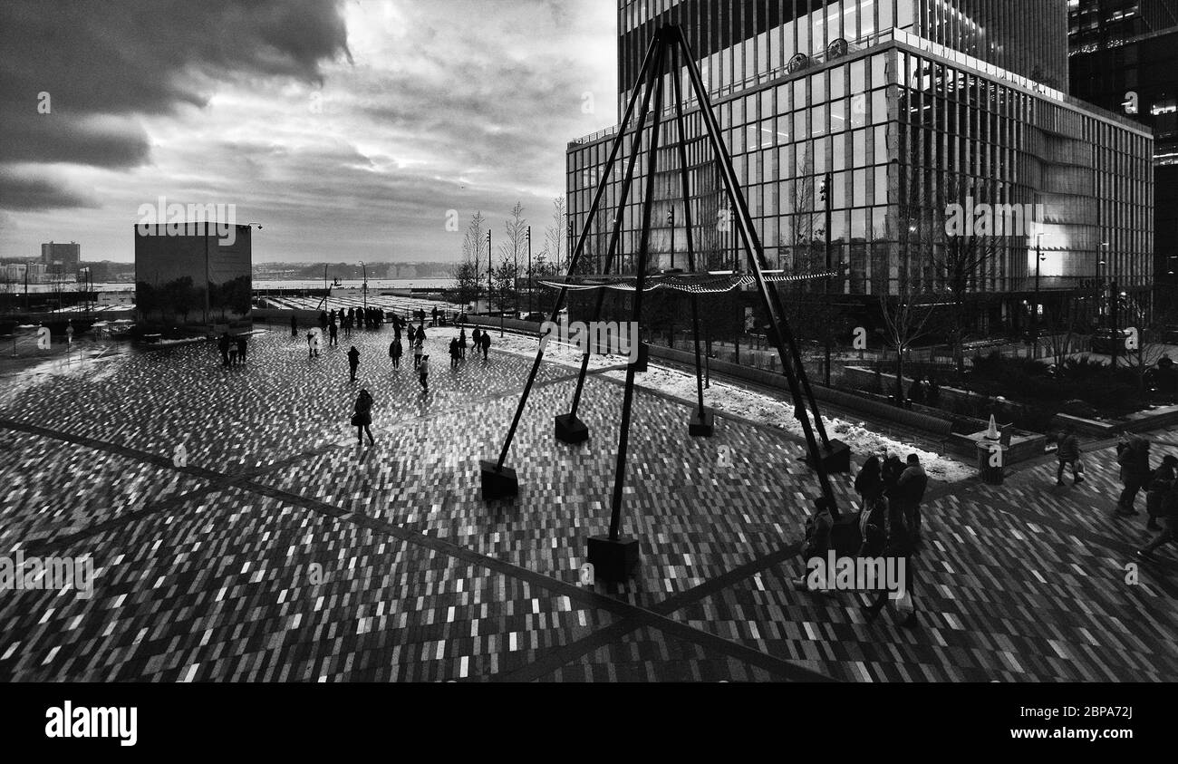 Winter dramatic scene from the Vessel building in Hudson Yards ...