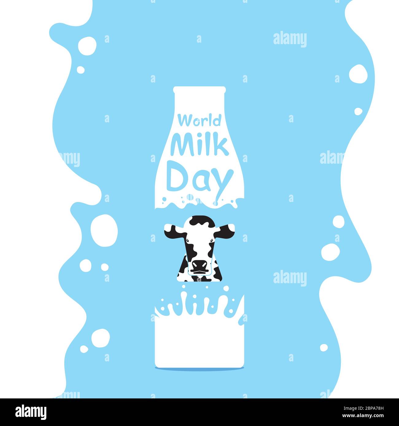 world milk day greeting or banner design. celebrate on 1 june every ...