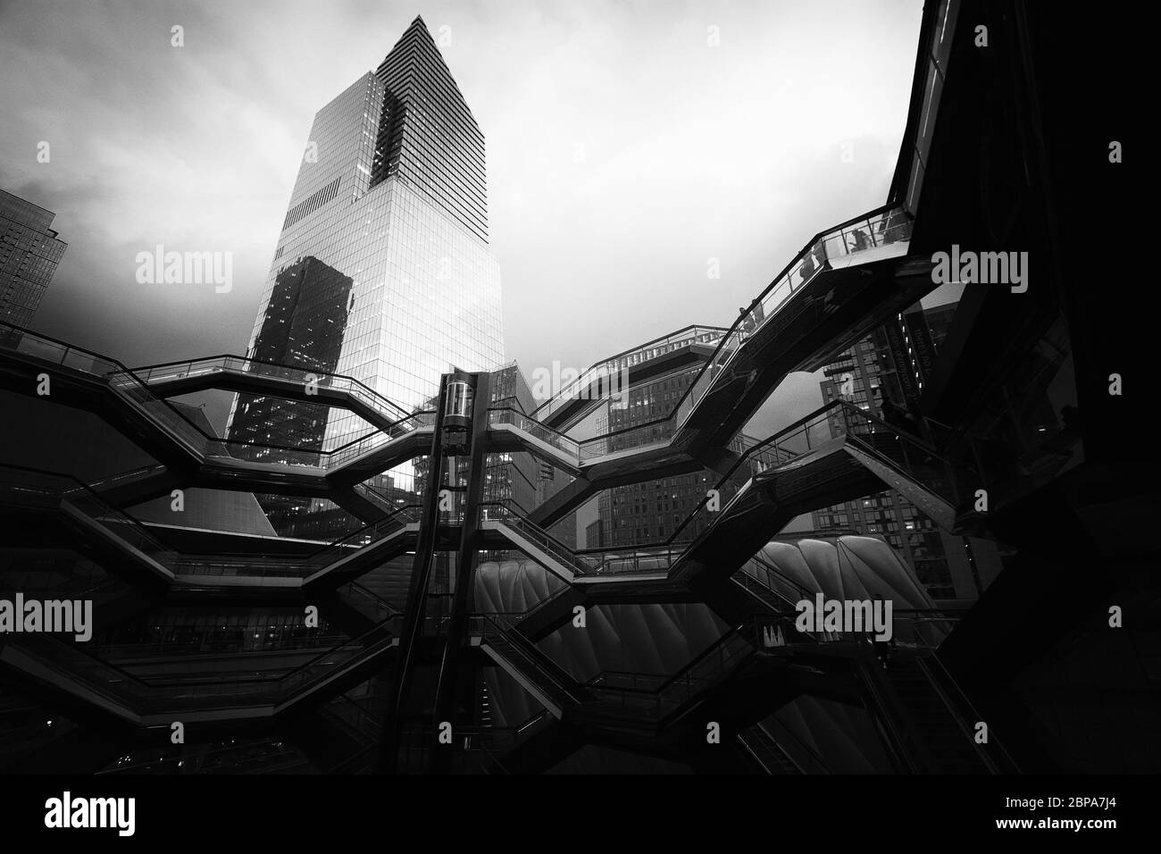 New York City, NY, USA - December 4 , 2019. The Vessel, unique ...