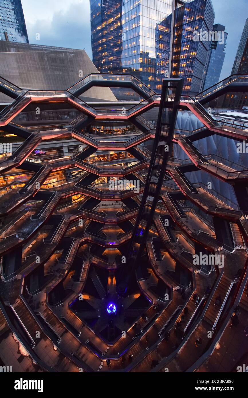 New York City, NY, USA - December 4 , 2019. The Vessel, unique ...