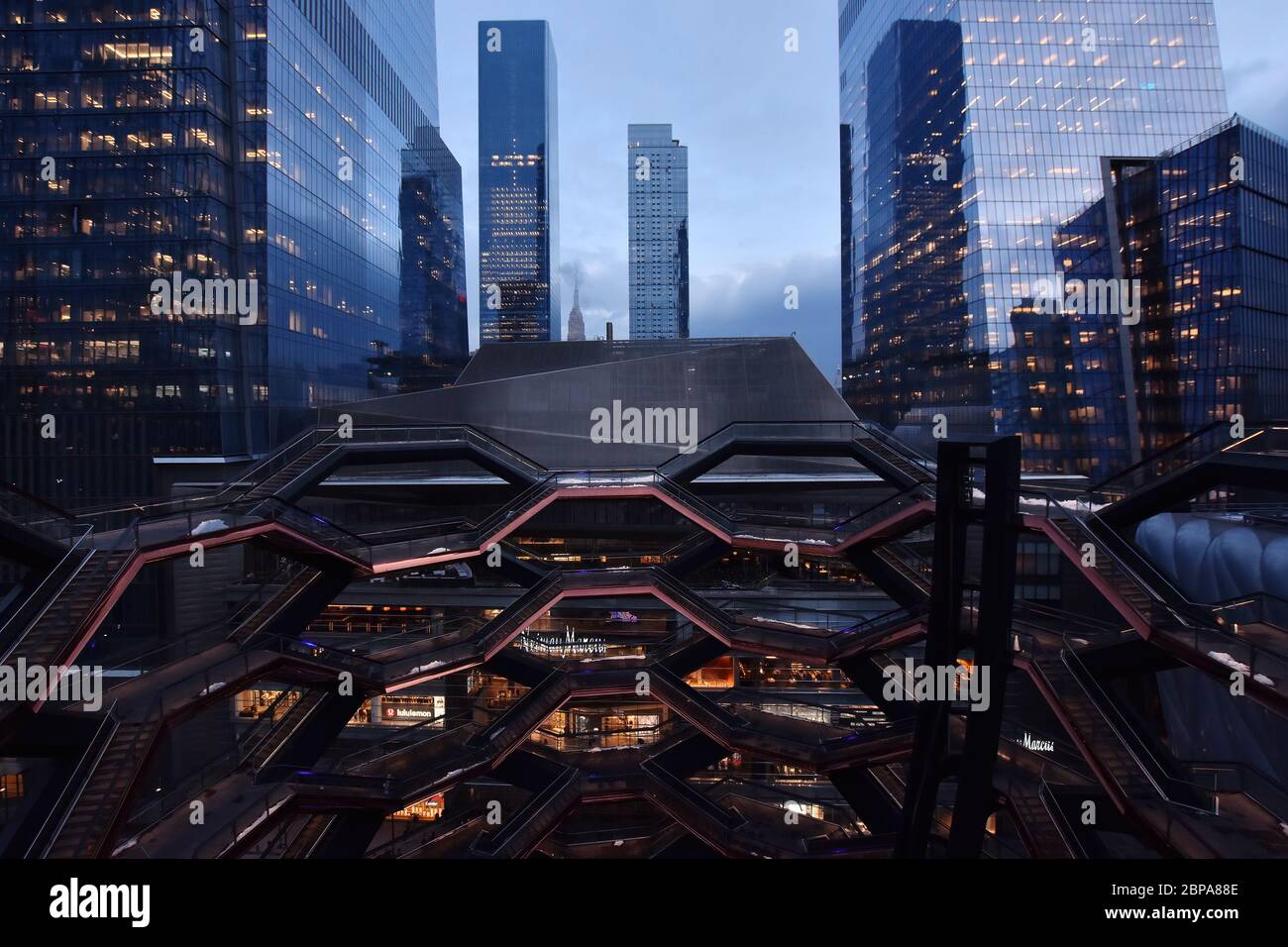 New York City, NY, USA - December 4 , 2019. The Vessel, unique ...