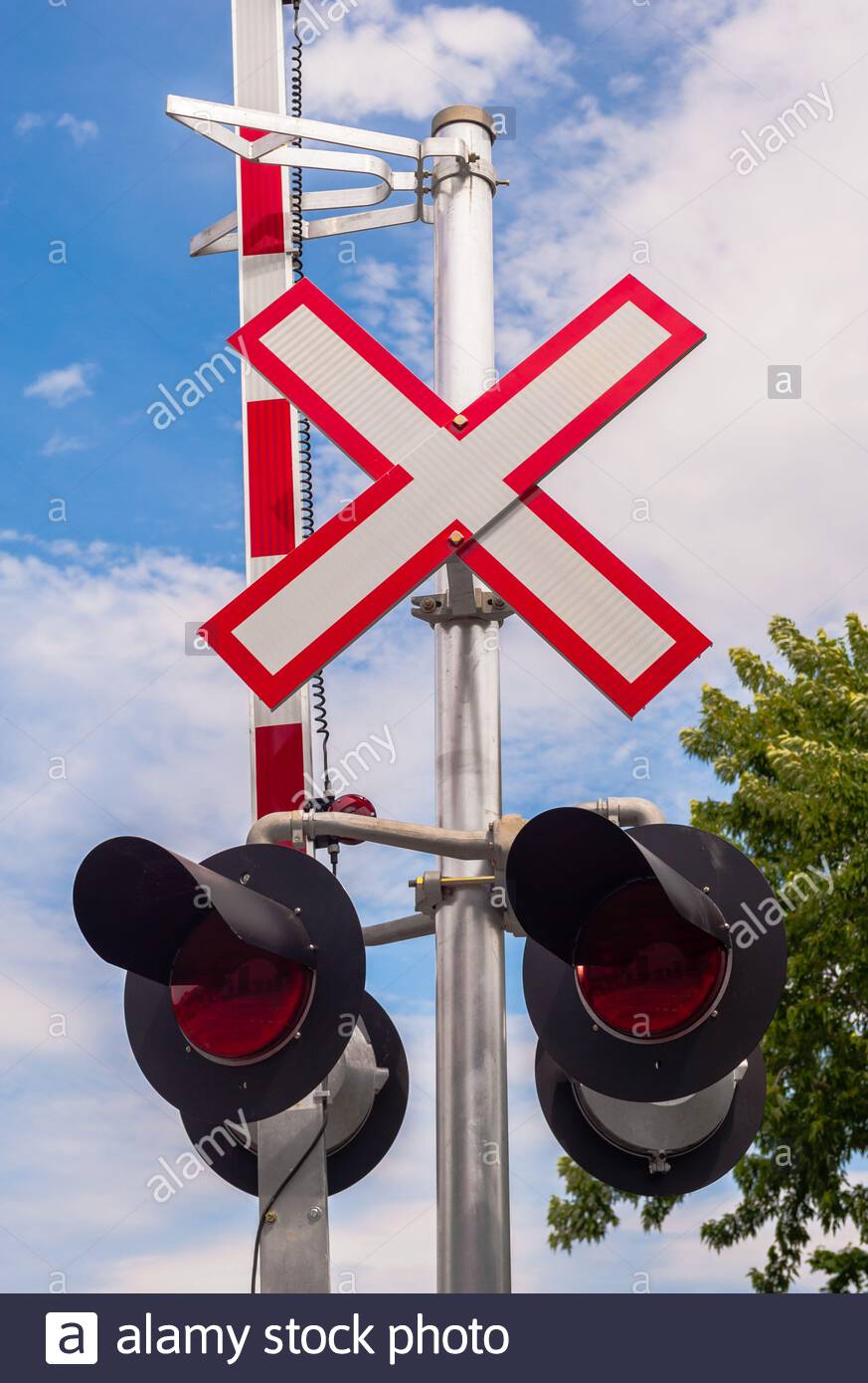 Railroad Crossing Gate Arm Stock Photos & Railroad Crossing Gate Arm ...