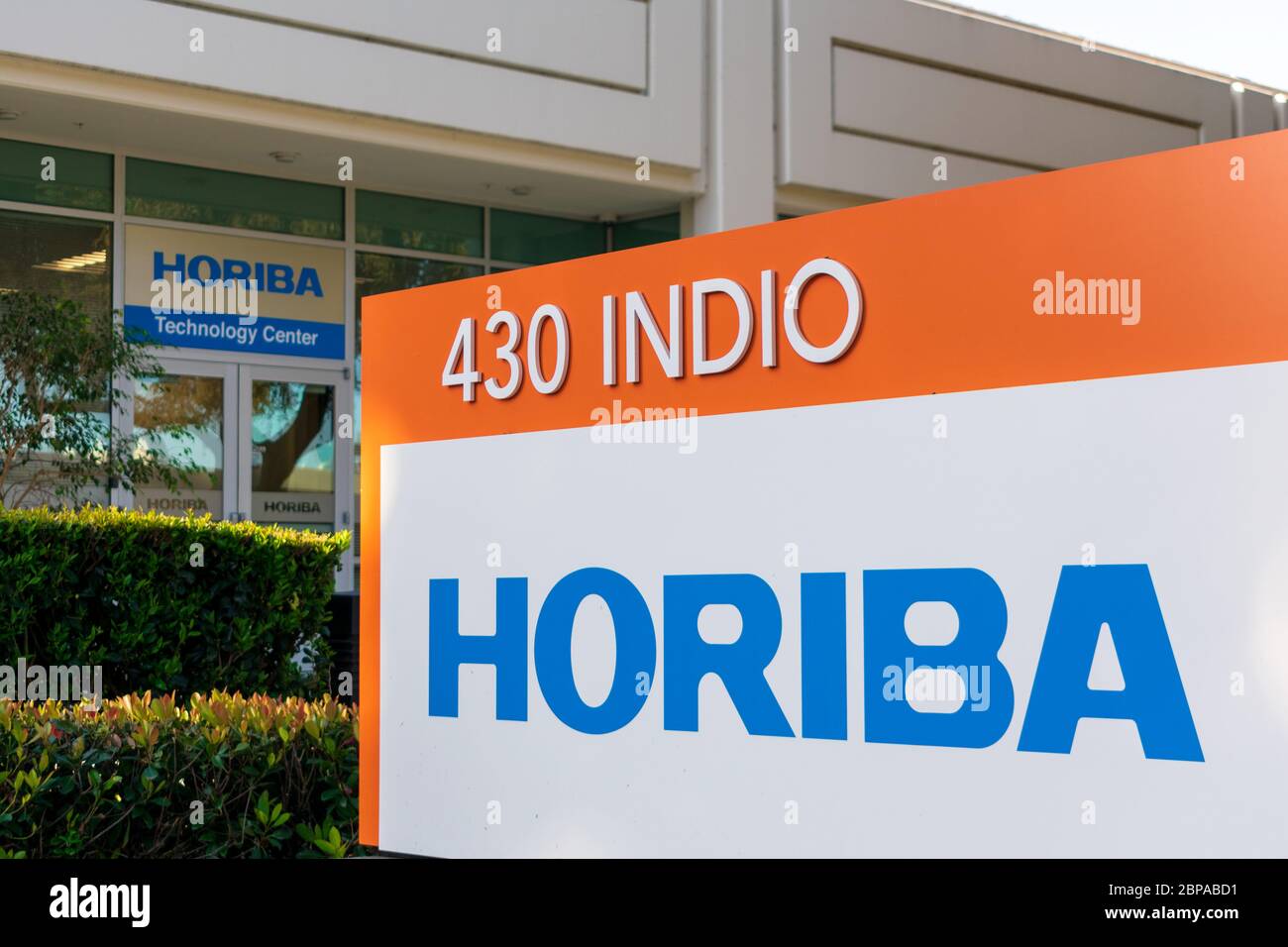 Horiba sign at Horiba Instruments headquarters in Silicon Valley ...