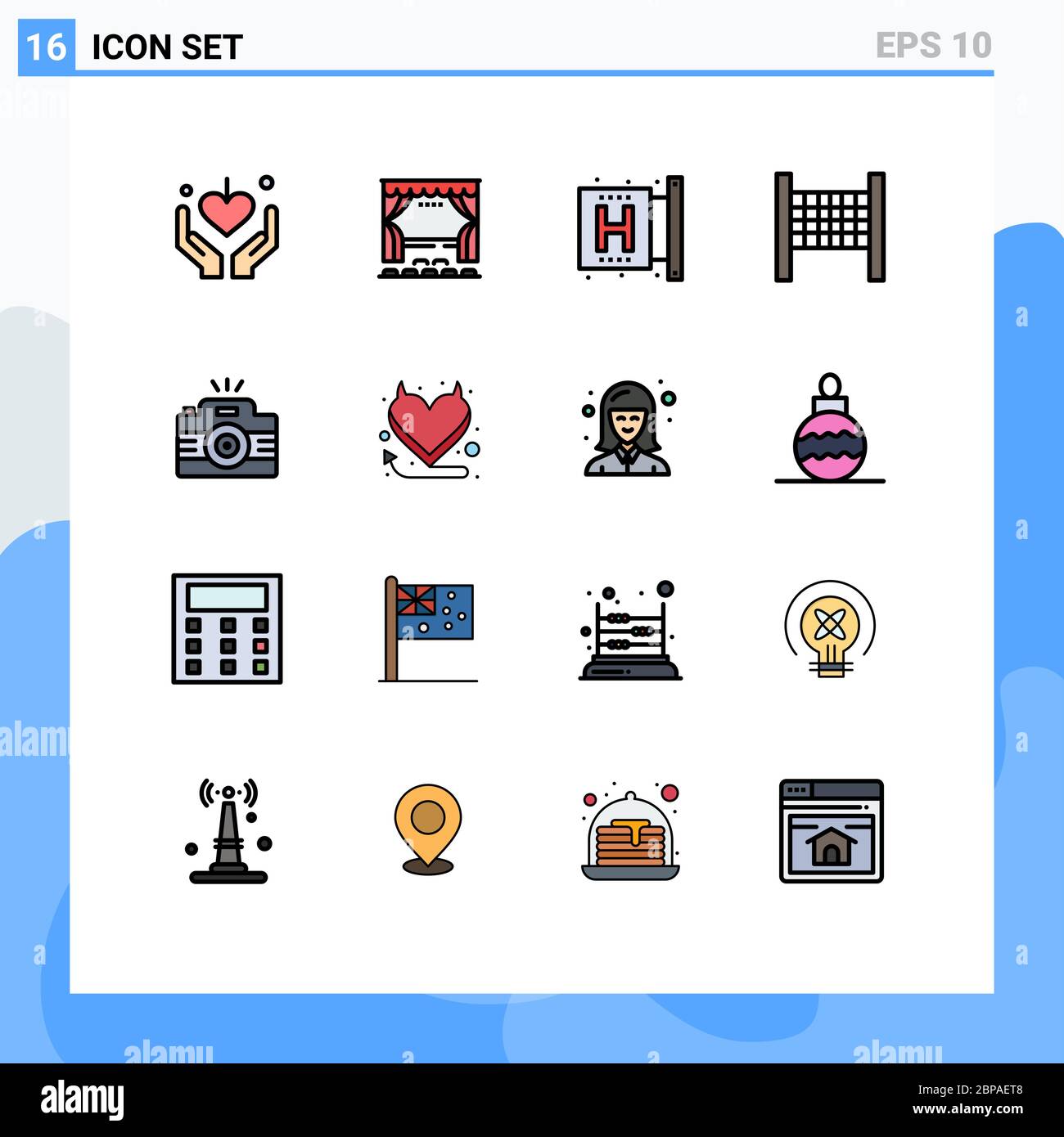 Stock Vector Icon Pack of 16 Line Signs and Symbols for photography ...