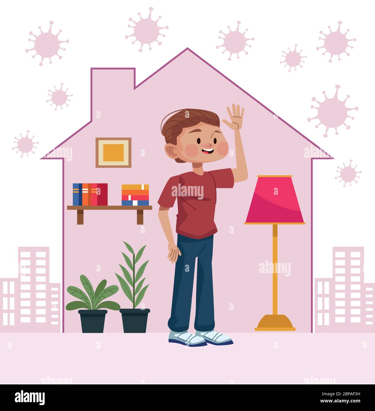 man stay at home inside house Stock Vector Image & Art - Alamy