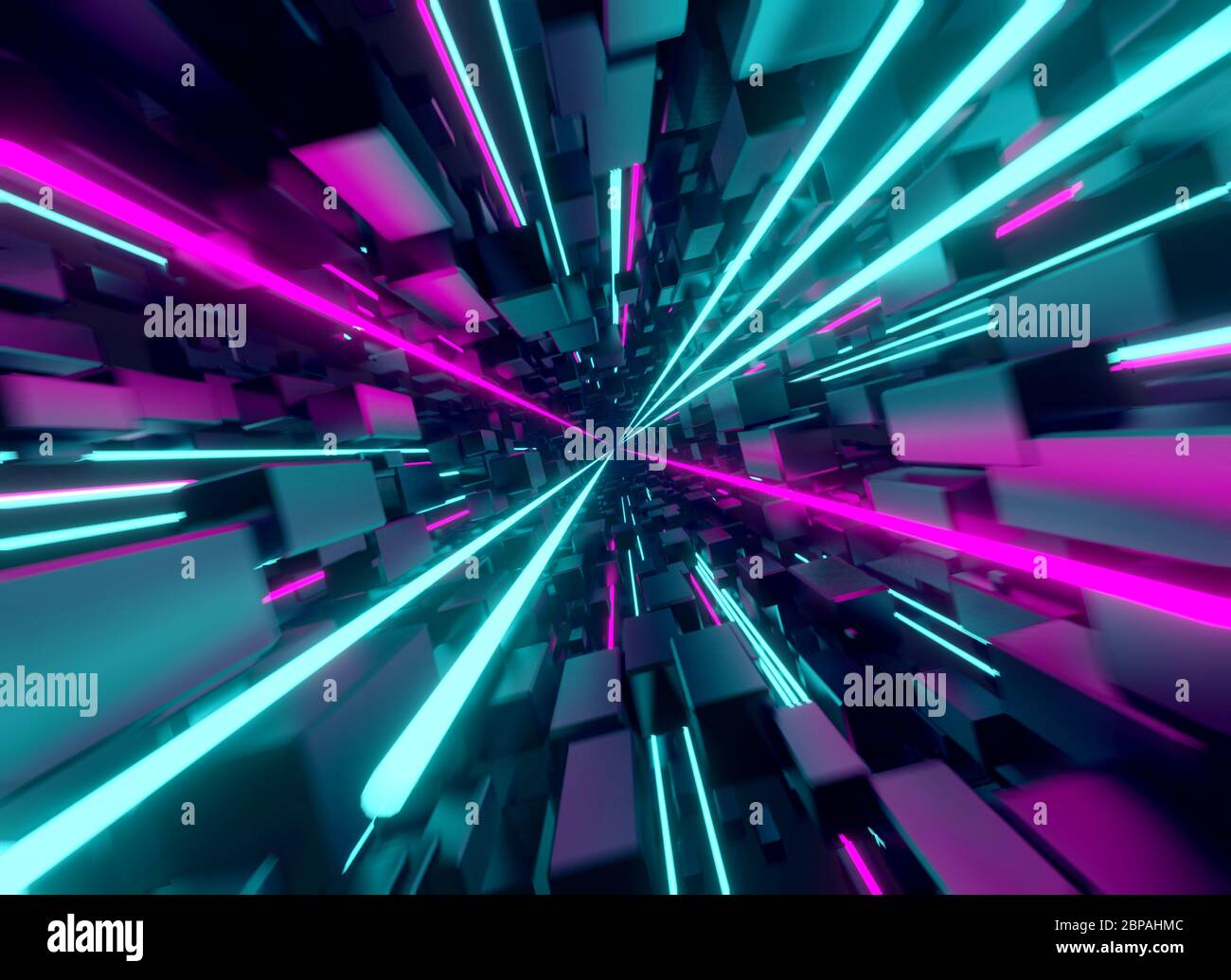 Flying through glowing neon lines hi-res stock photography and images ...