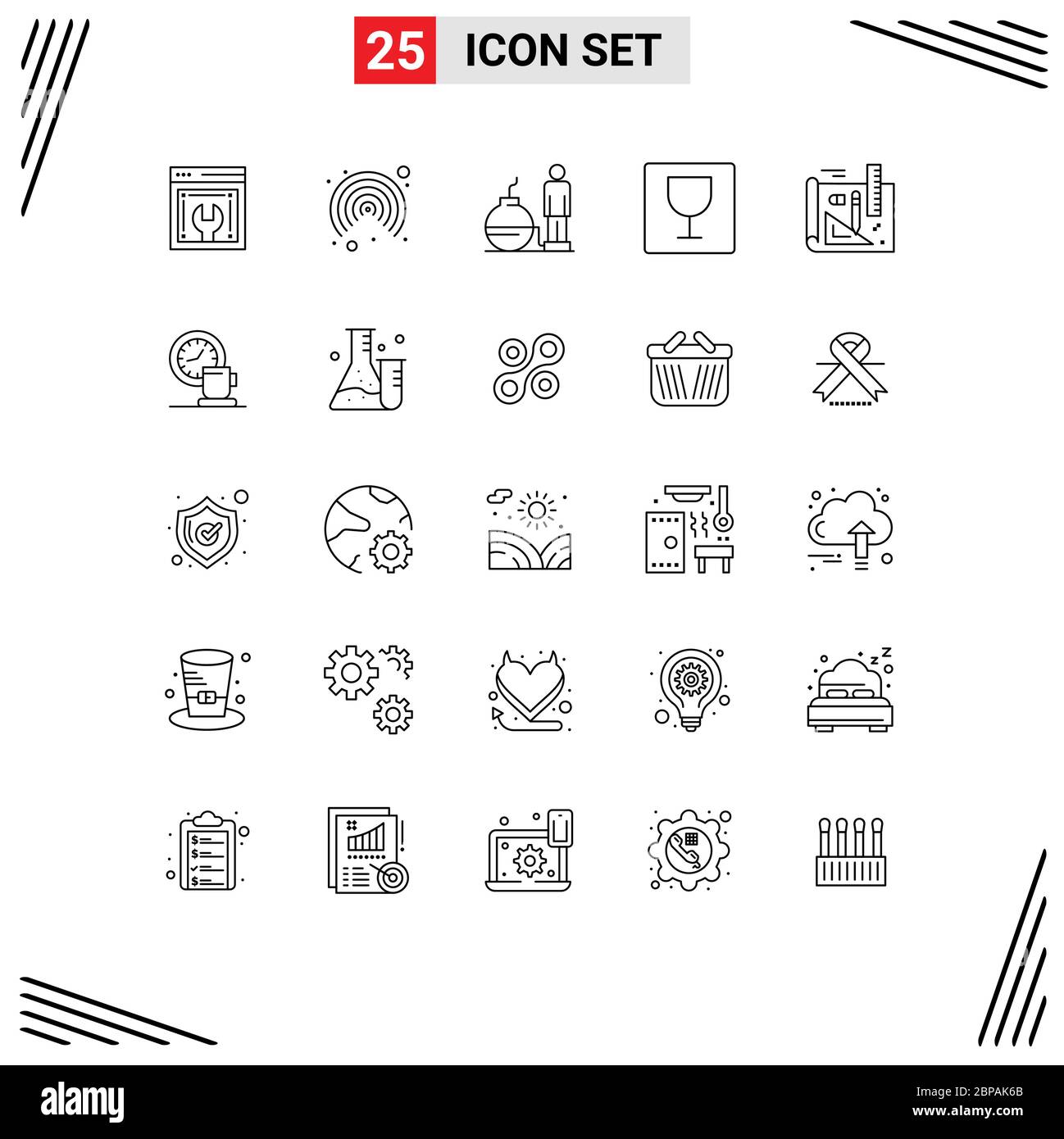 Group of 25 Lines Signs and Symbols for pencil, drawing, debt, art ...