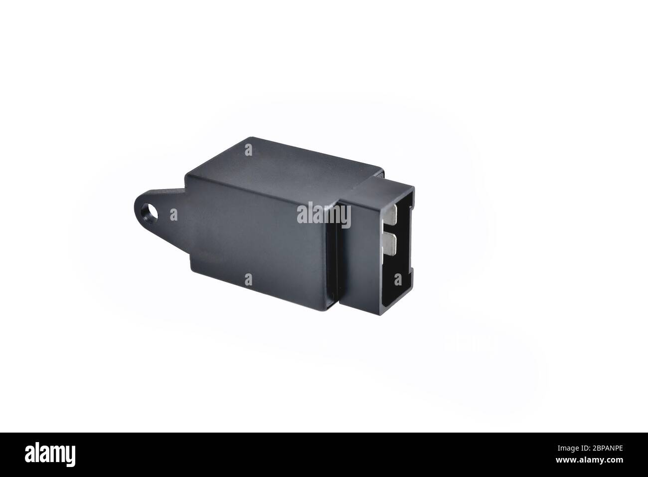 electronic car relay power and control system white background close-up ...