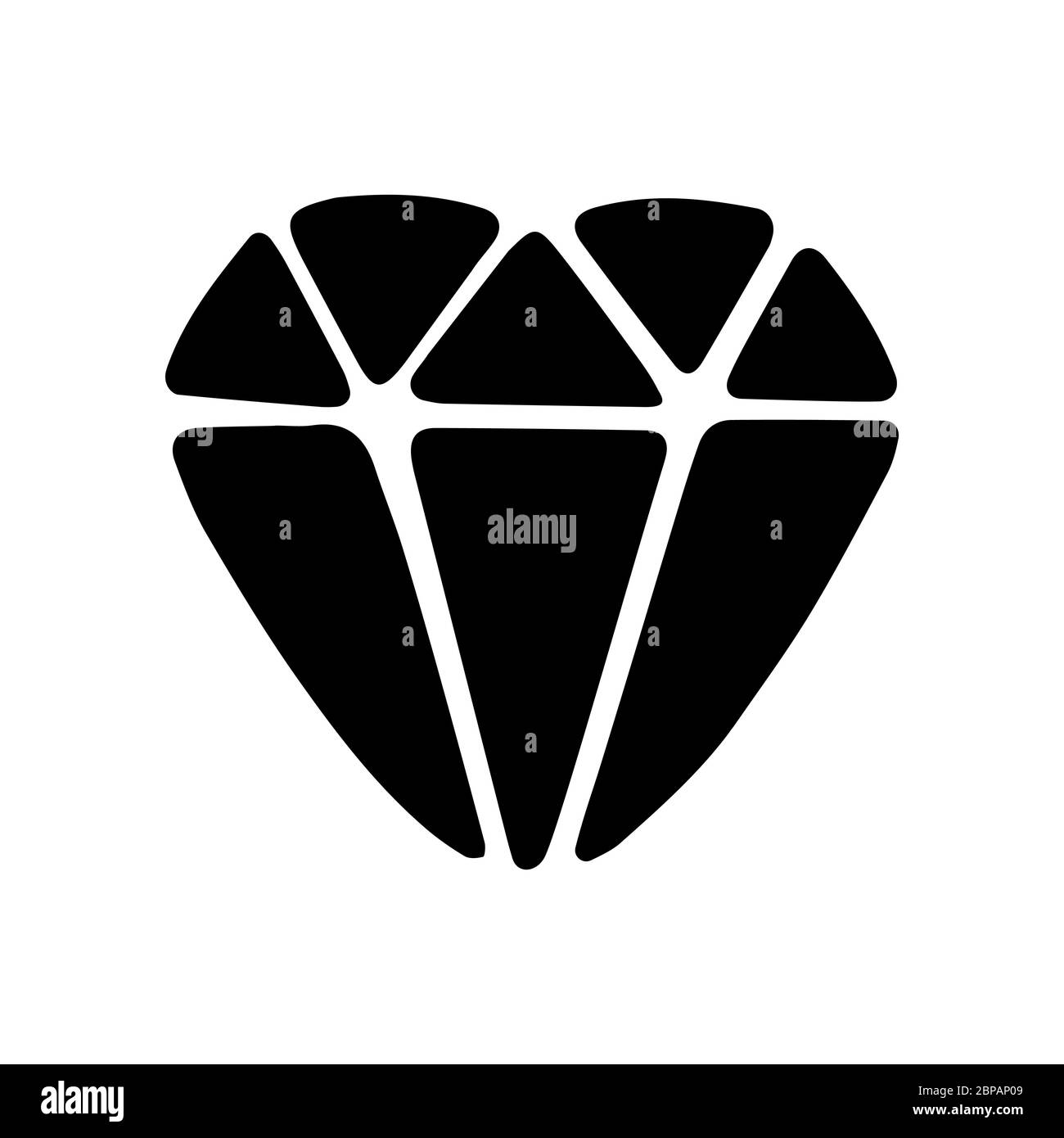 Cute hand drawn doodle simple diamond icon. Isolated on white ...