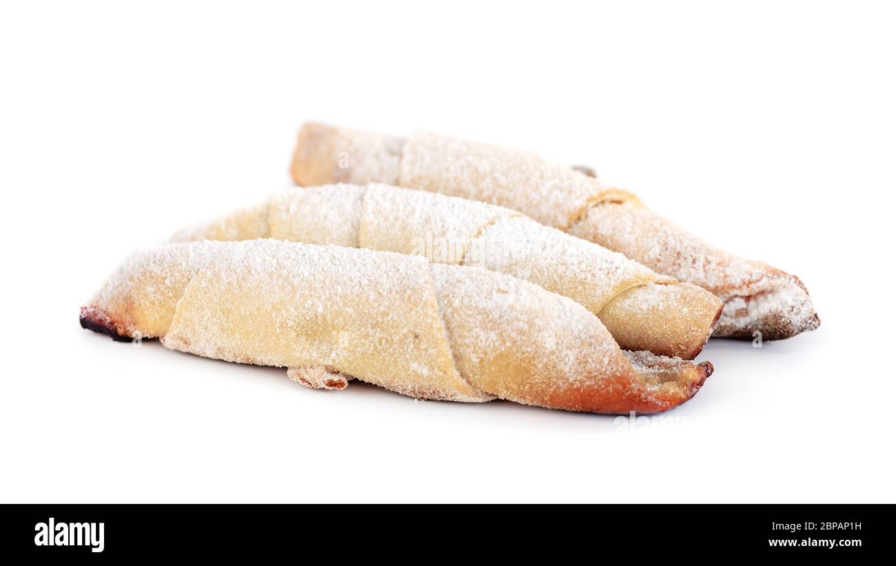 Homemade tasty cookies cigarette isolated on a white background Stock ...