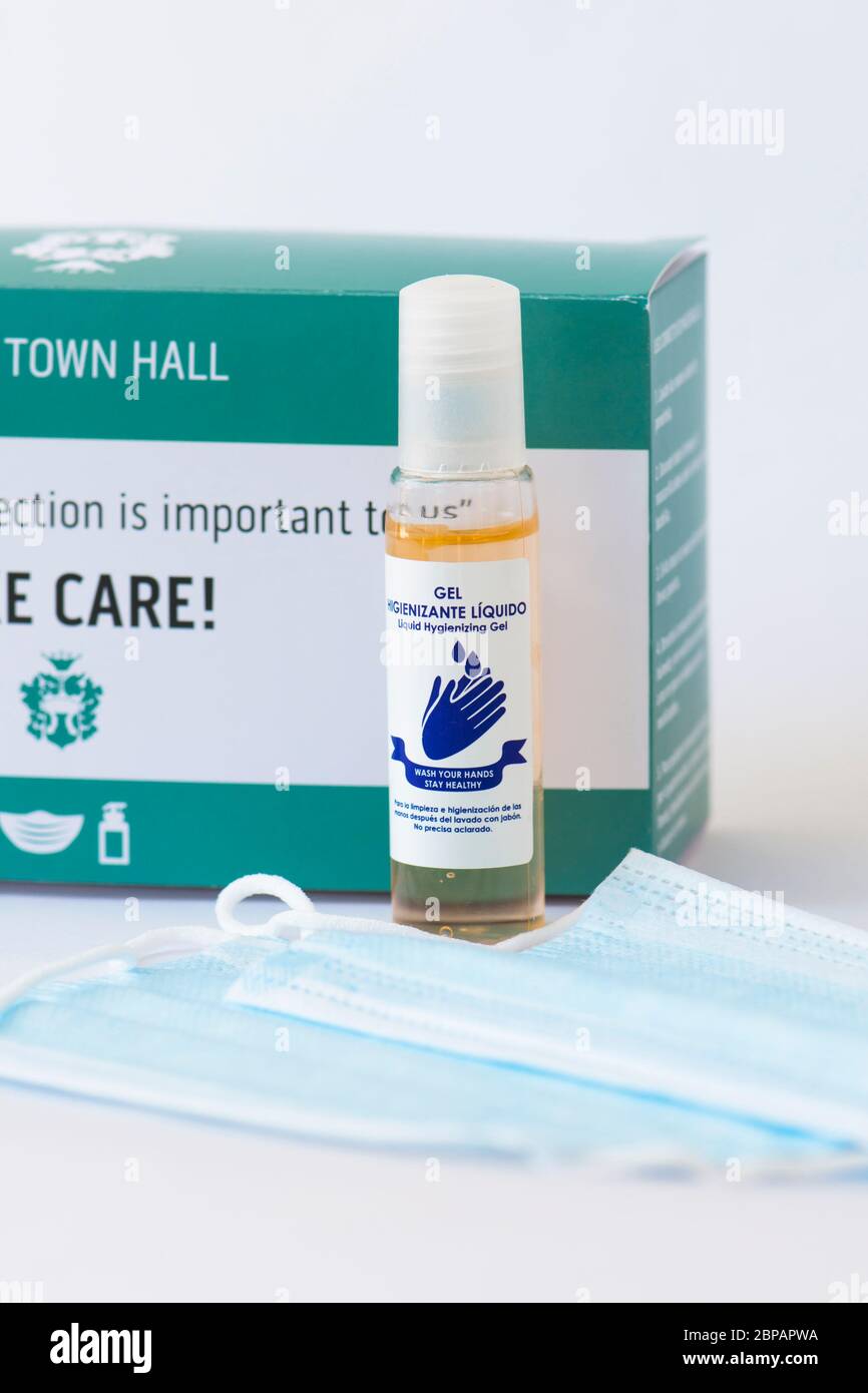 Distributed mask sanitizer hi-res stock photography and images - Alamy