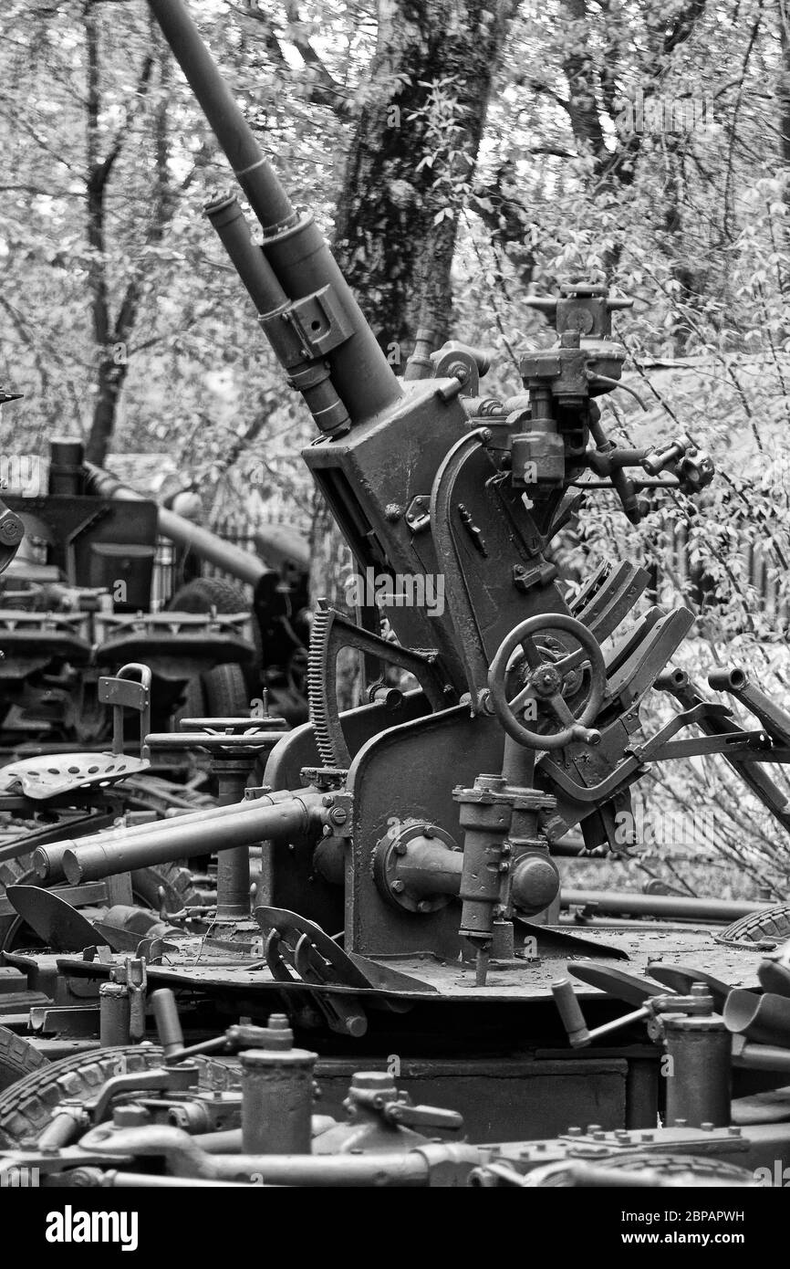 37 mm anti aircraft gun Black and White Stock Photos & Images - Alamy