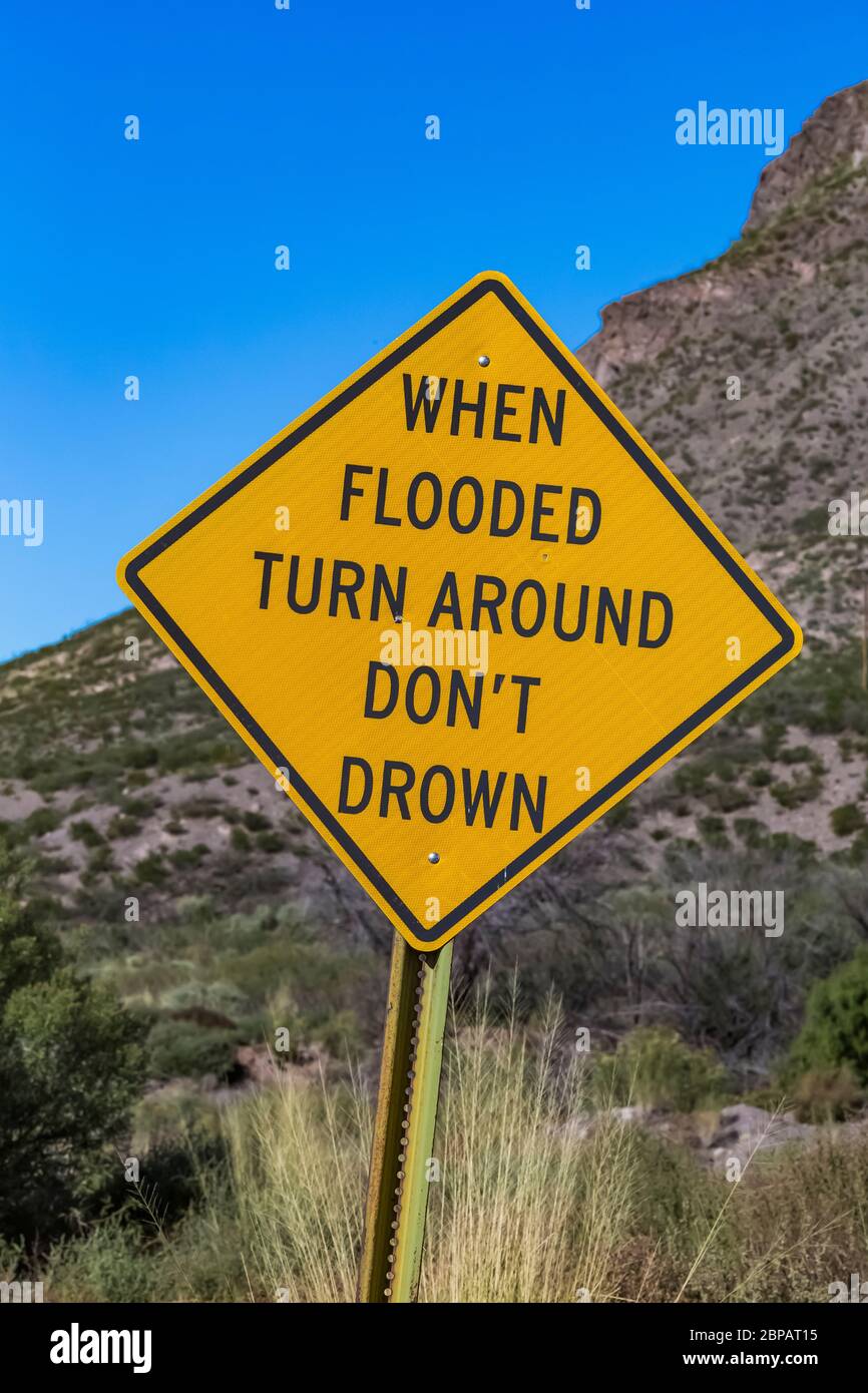Turn around, don’t drown sign hi-res stock photography and images - Alamy