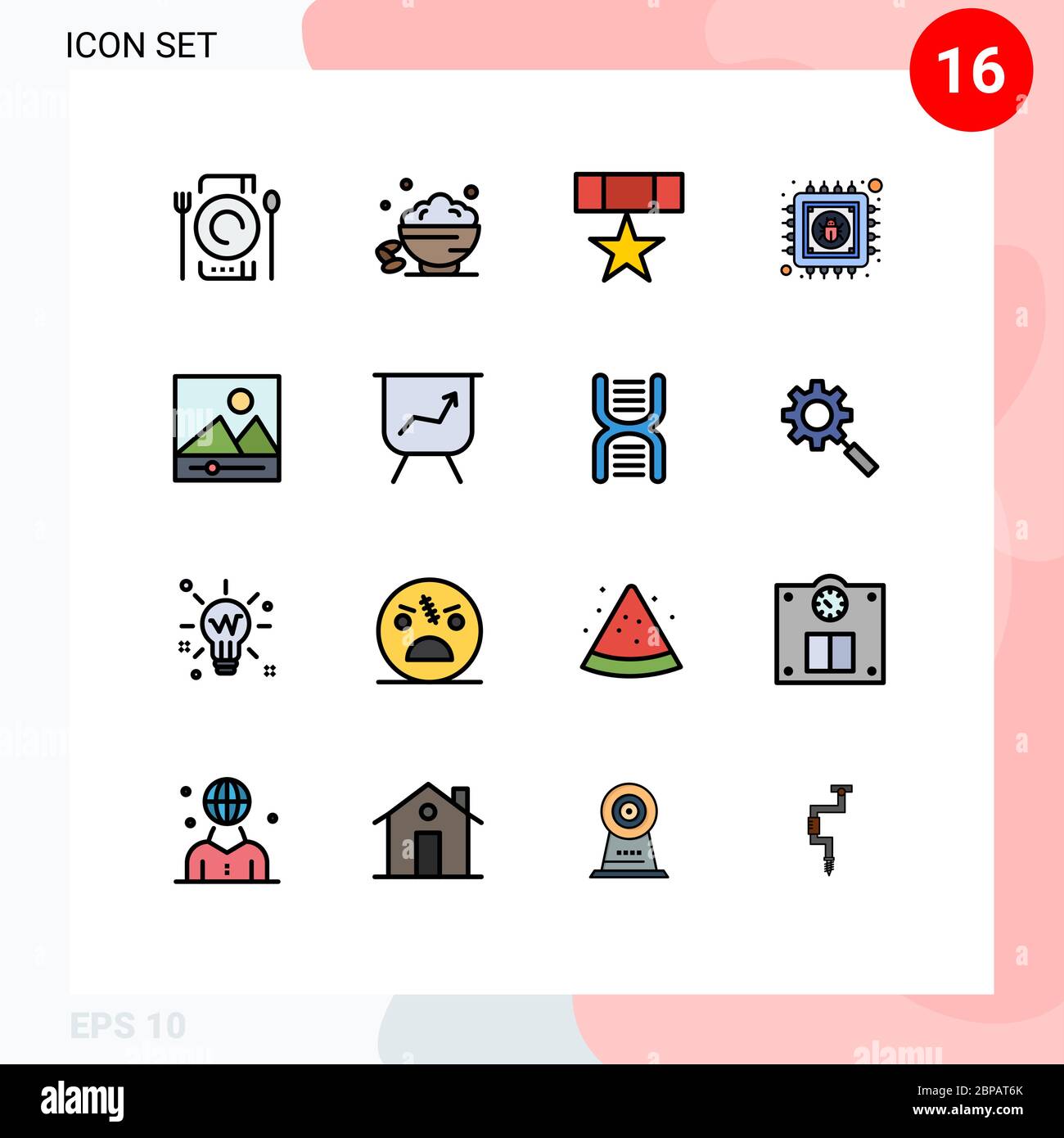 Stock Vector Icon Pack of 16 Line Signs and Symbols for information ...