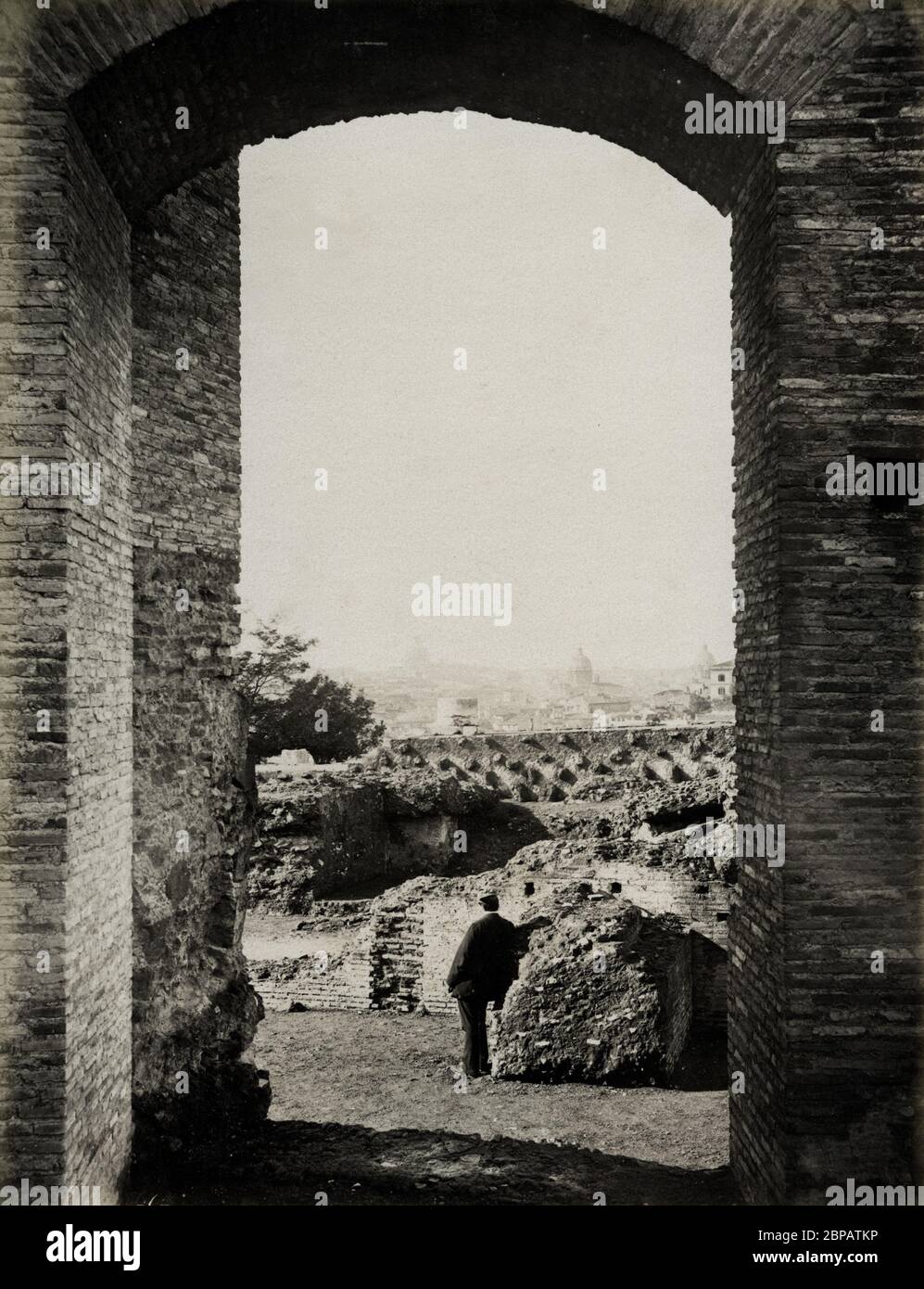 View through an arch from the Palatine Hill, Rome Italy Stock Photo - Alamy