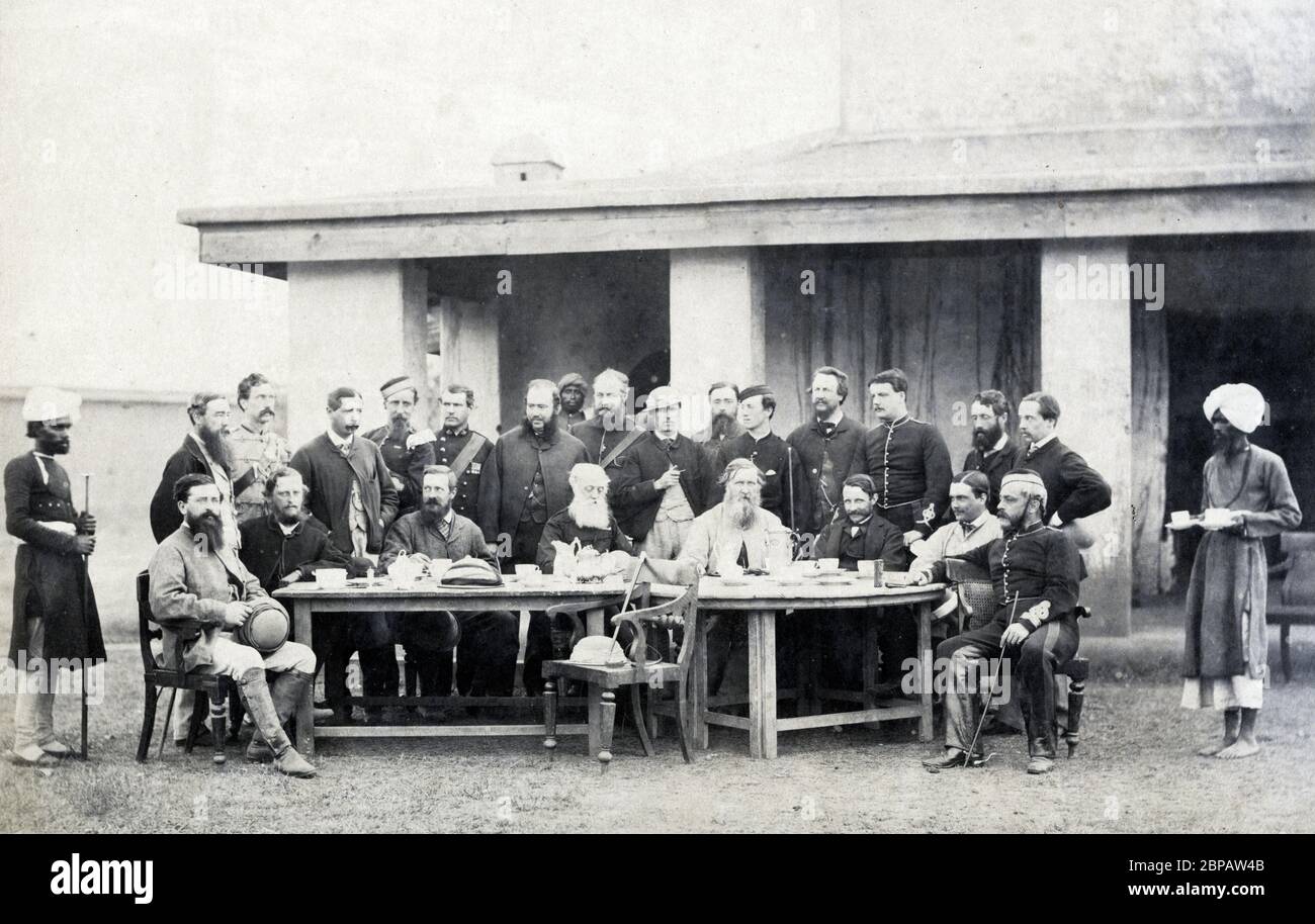 British military army officers and officials, Indian Raj period, 1860s ...