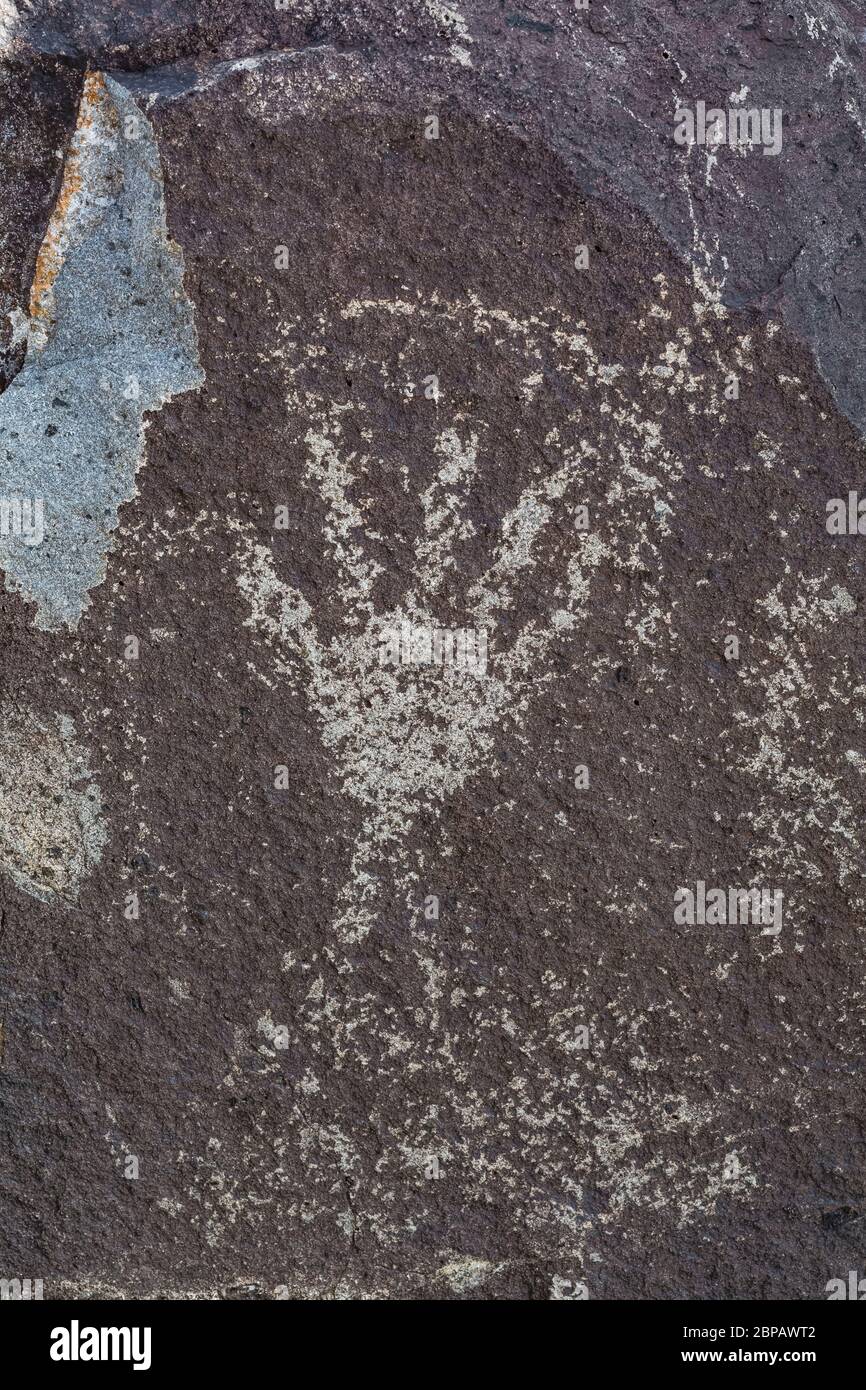 Rock art Depicting a human hand created long ago by Jornada Mogollon ...