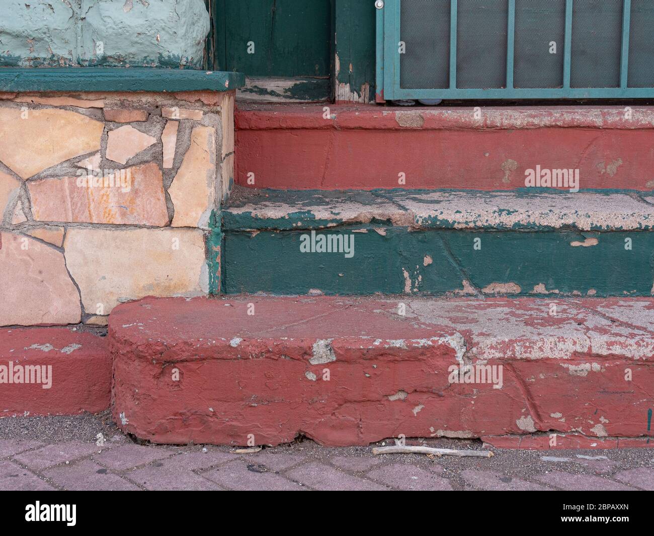 Outdoor paint chipped concrete steps Stock Photo - Alamy