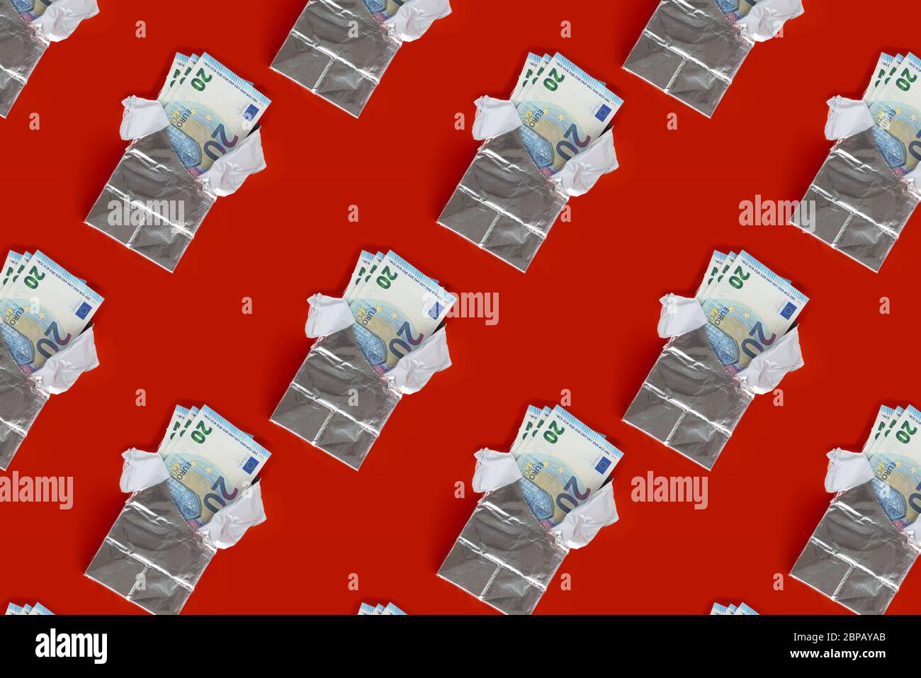 creative repeating collage of yellow flowers on purple background ...