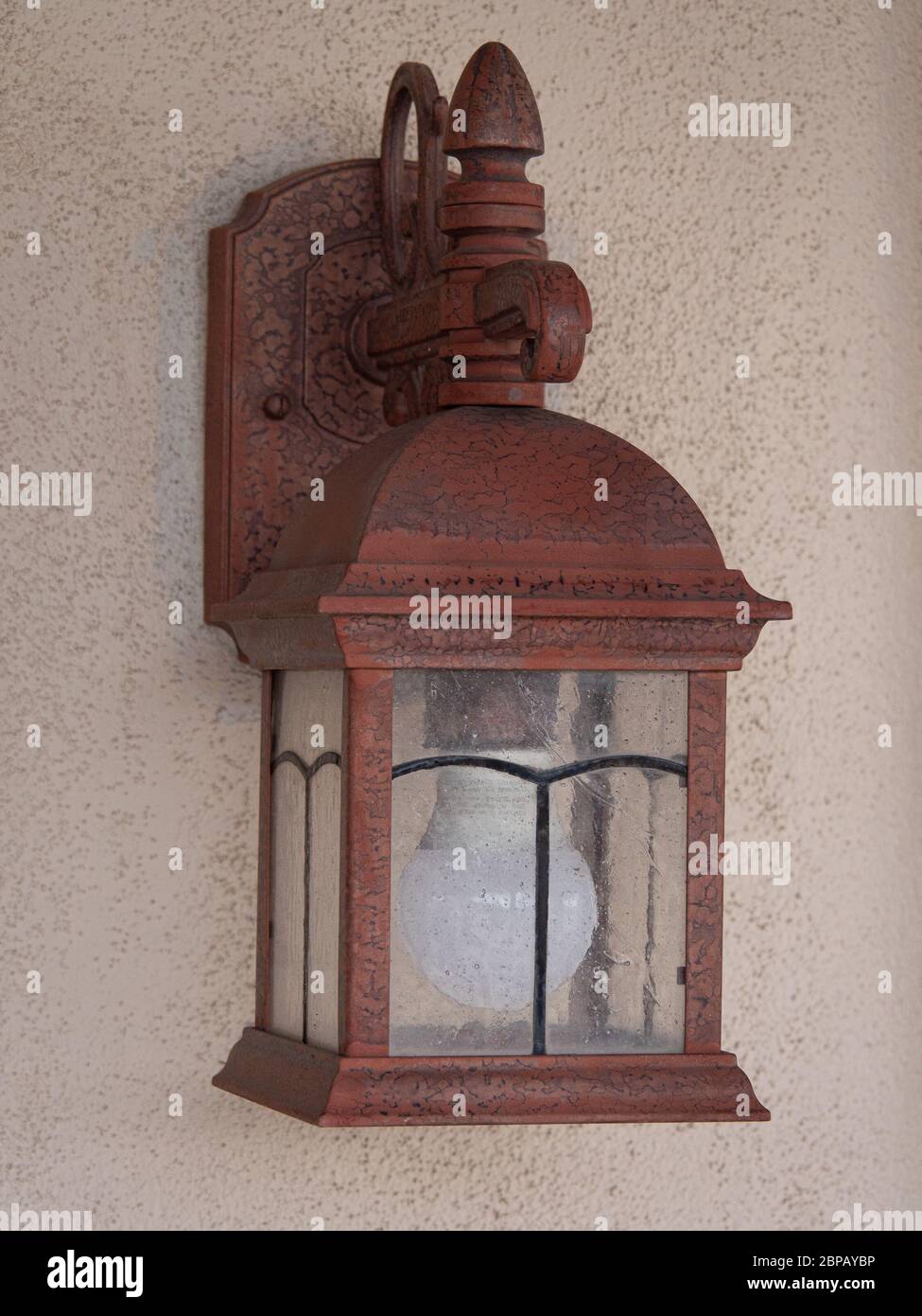 Rusty metal outdoor electric lights Stock Photo - Alamy