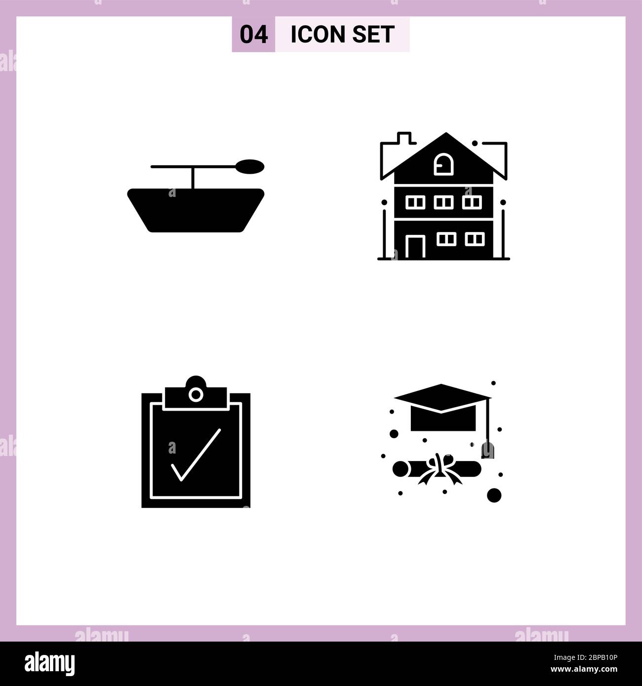 User Interface Pack of 4 Basic Solid Glyphs of boat, graduation cap ...