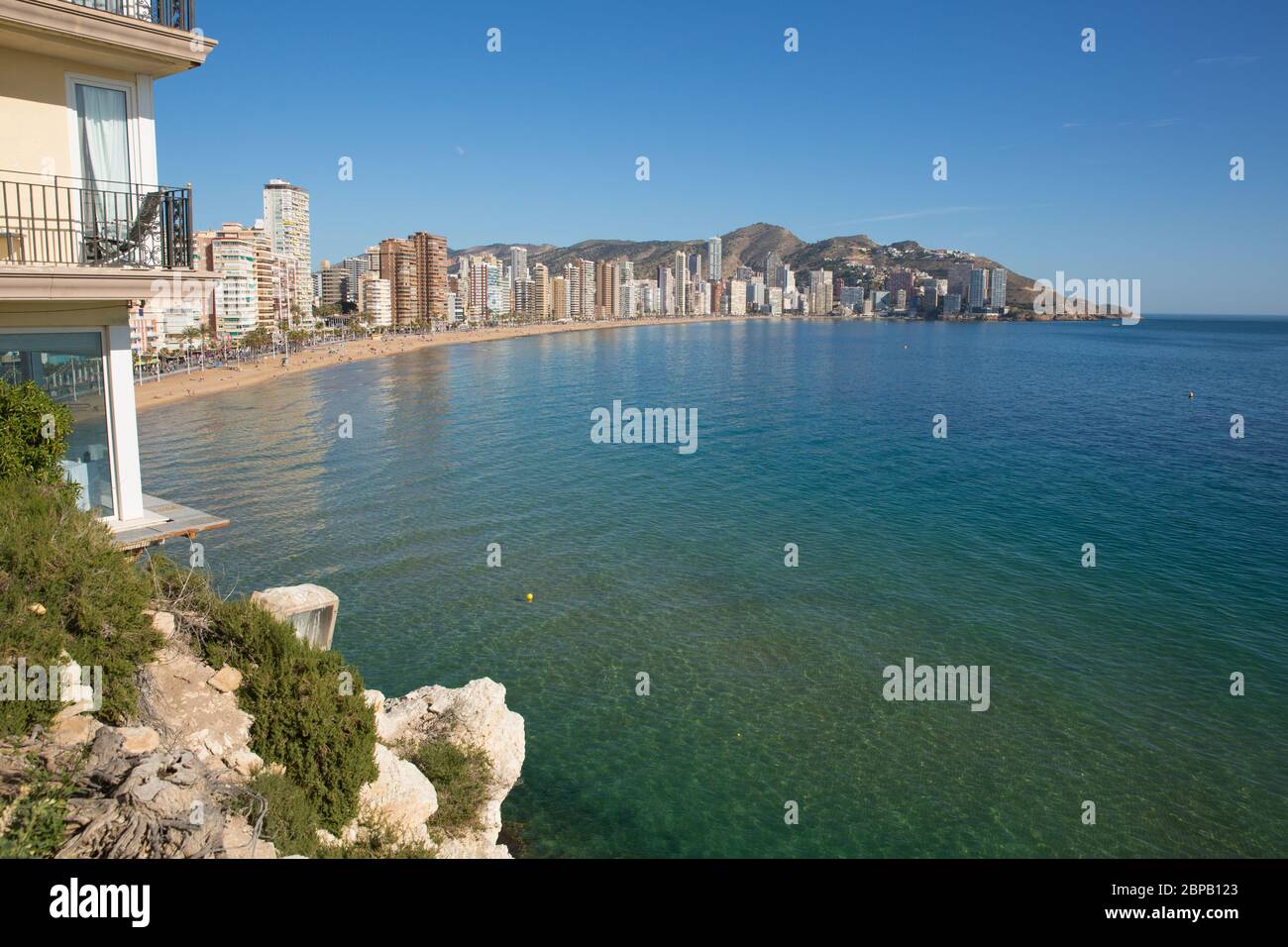 Benidorm Spain tourist destination Costa Blanca with beautiful view of ...