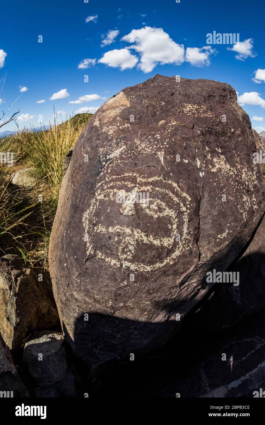 Exquisite example of rock art showing a mask design, perhaps depicting ...