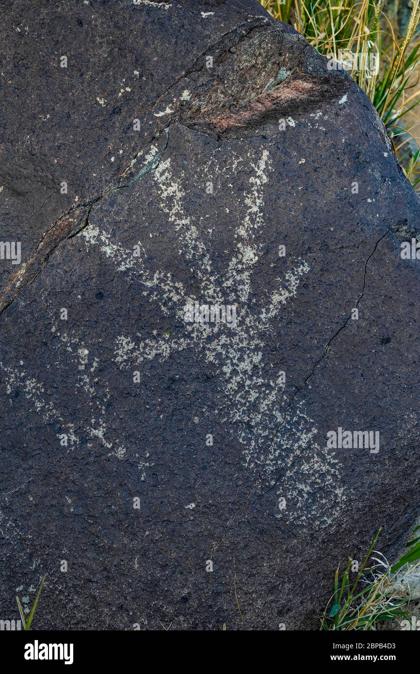 Rock art depicting human hand created long ago by Jornada Mogollon ...