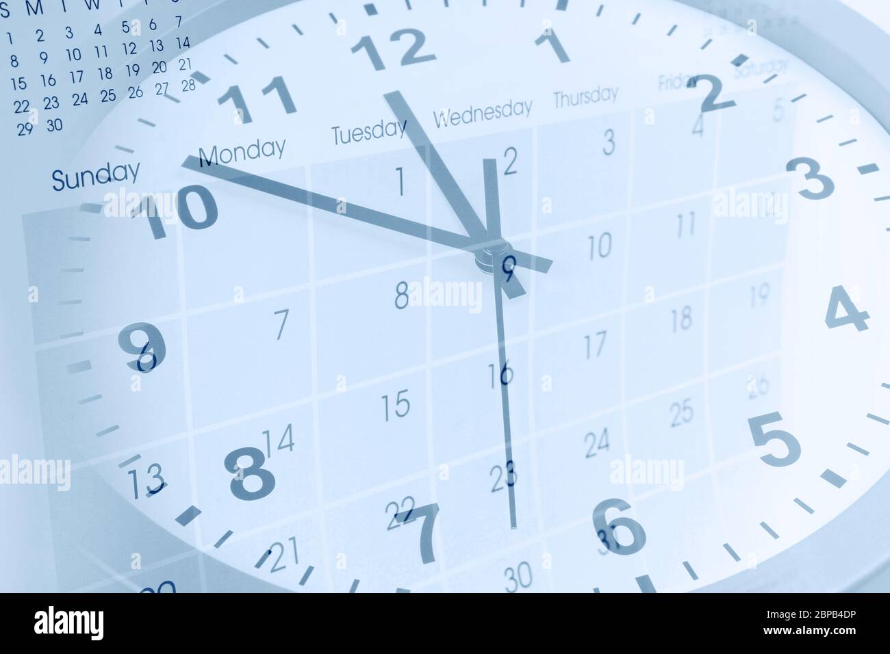Clock face and calendar composite Stock Photo - Alamy