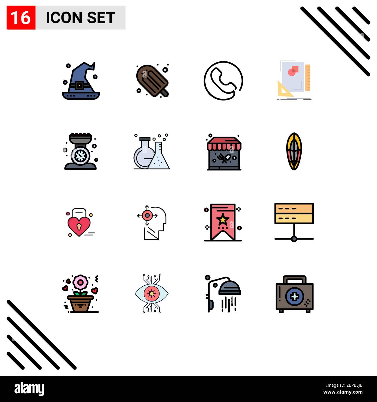 Stock Vector Icon Pack of 16 Line Signs and Symbols for cooking ...