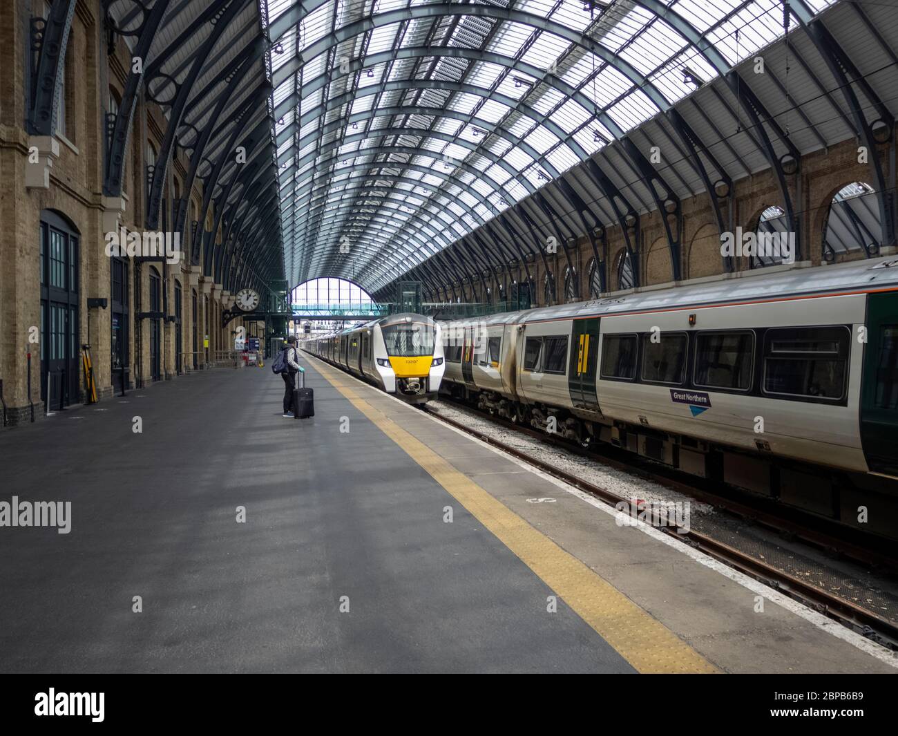 London. UK. May the 17th 2020 at lunch time. Wide view angle of empty ...