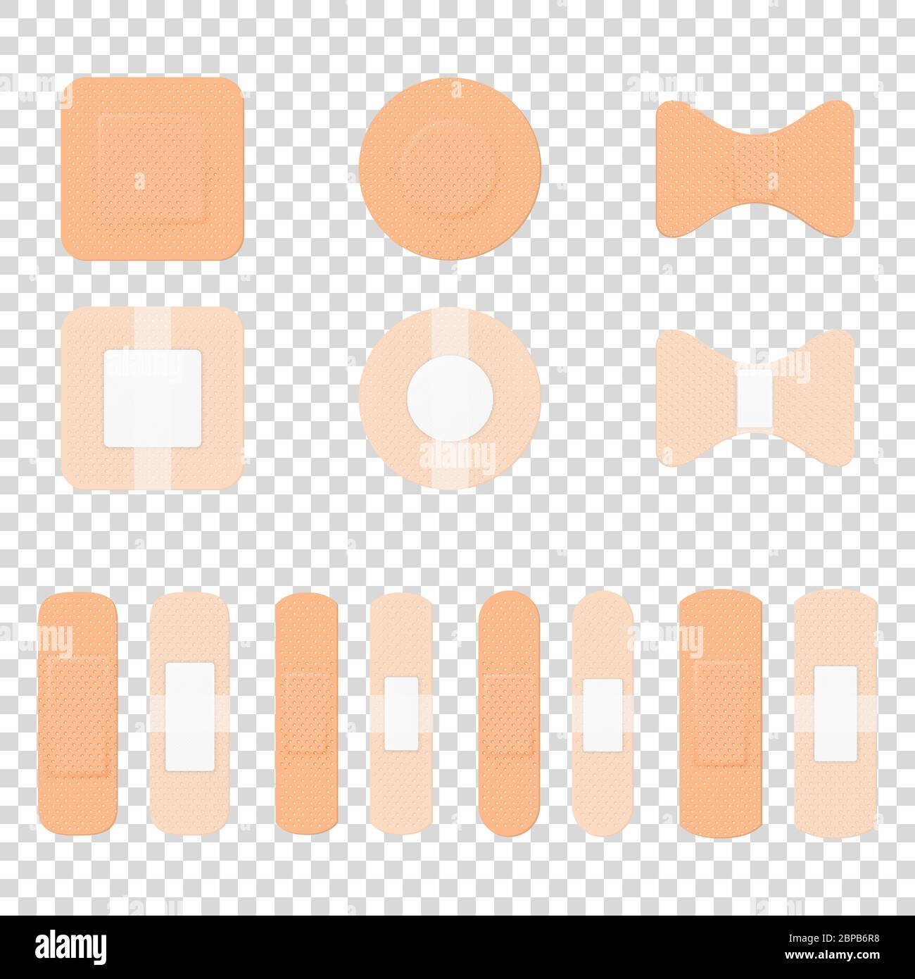 Vector 3d Realistic Medical Patch Icon Set Closeup Isolated on ...