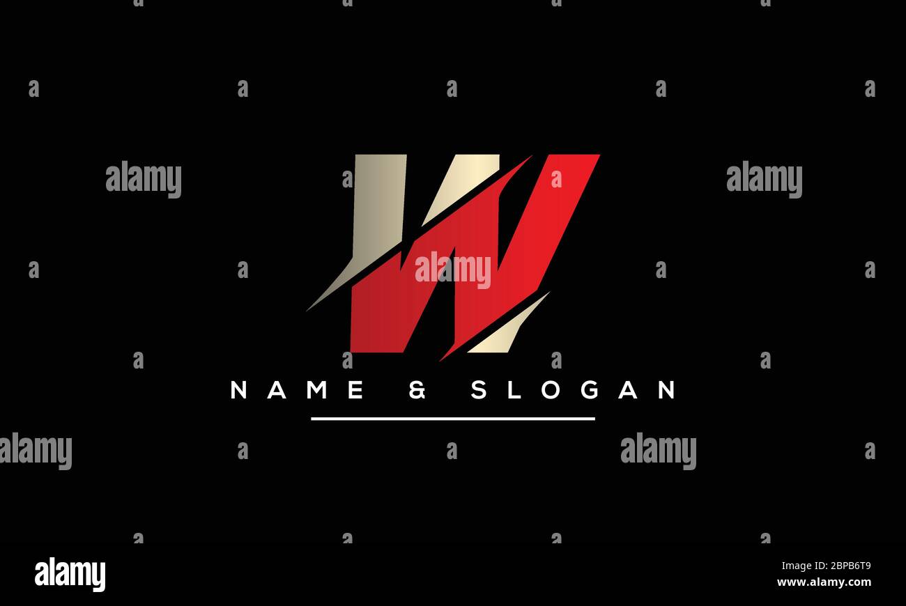 W letter monogram logo hi-res stock photography and images - Alamy