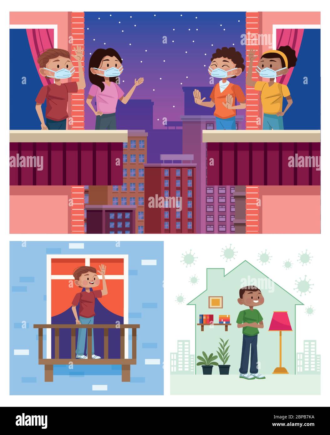 Modern balcony people Cut Out Stock Images & Pictures - Alamy
