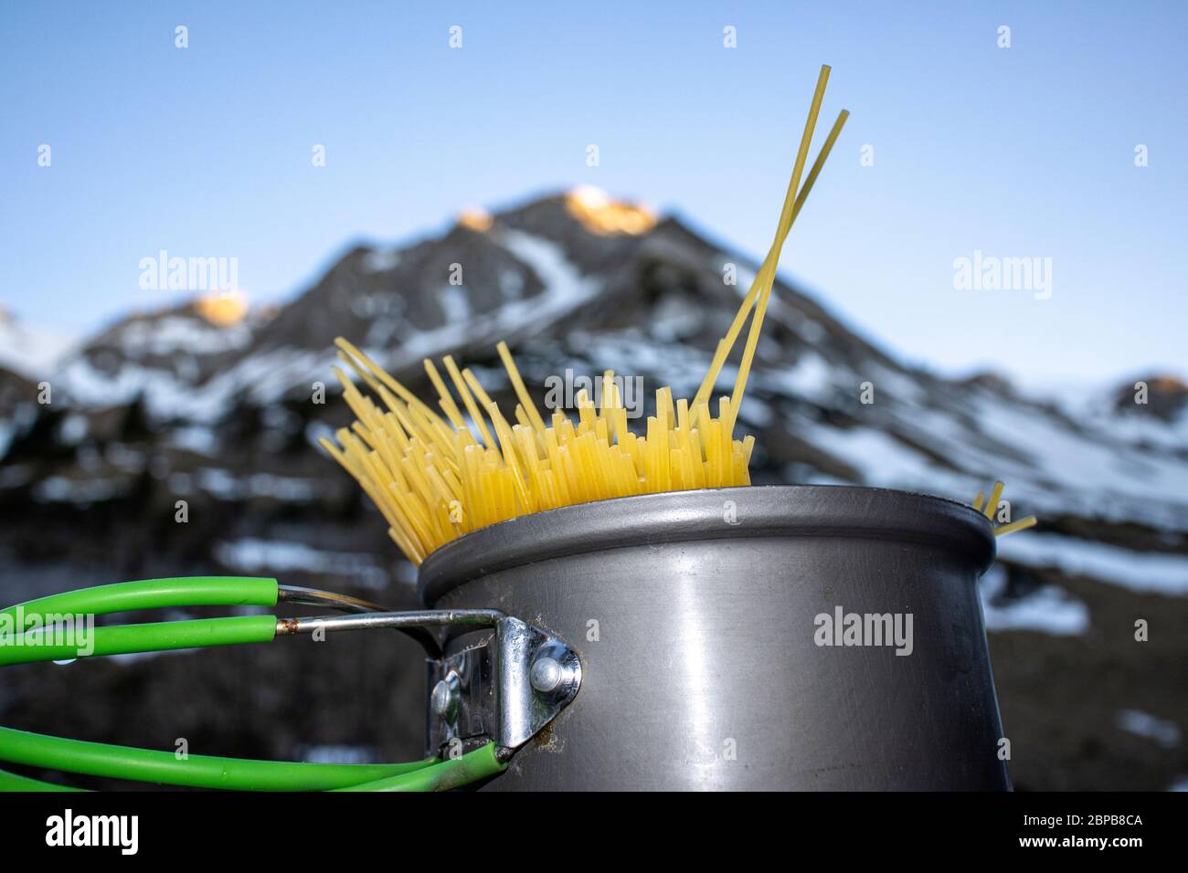 cooking pasta in the alps Stock Photo - Alamy