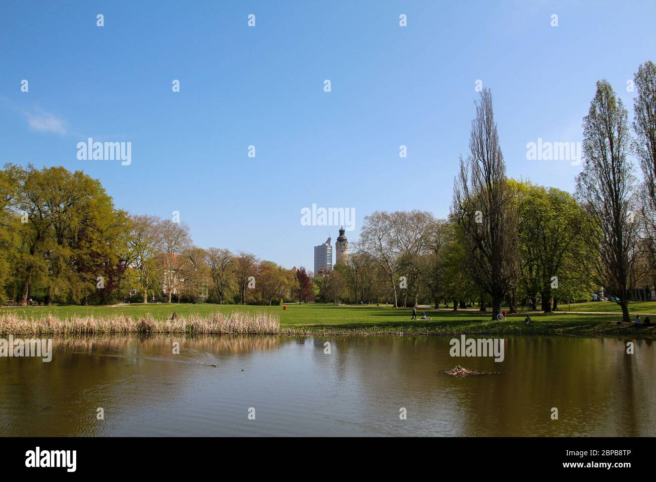 Beautiful city park in Leipzig, Germany in springtime Stock Photo - Alamy