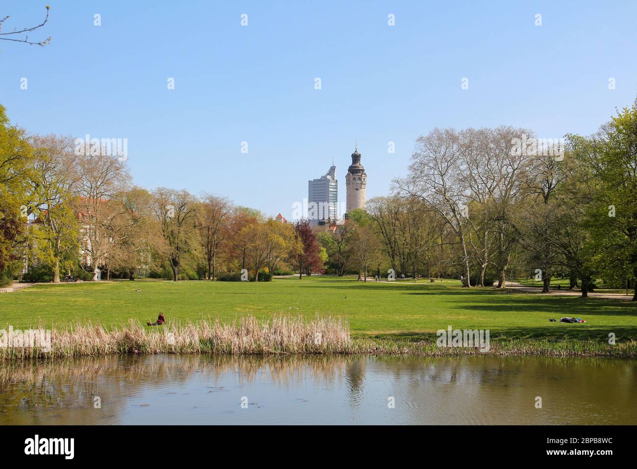 Beautiful city park in Leipzig, Germany in springtime Stock Photo - Alamy