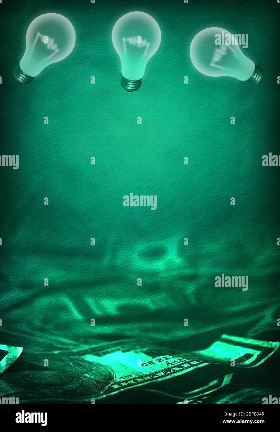 Money invent background. Light bulbs and dollars Stock Photo - Alamy