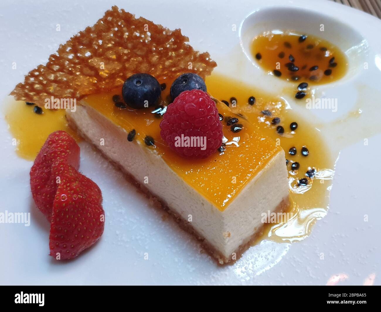 Blueberry cheesecake fresh raspberries hi-res stock photography and ...