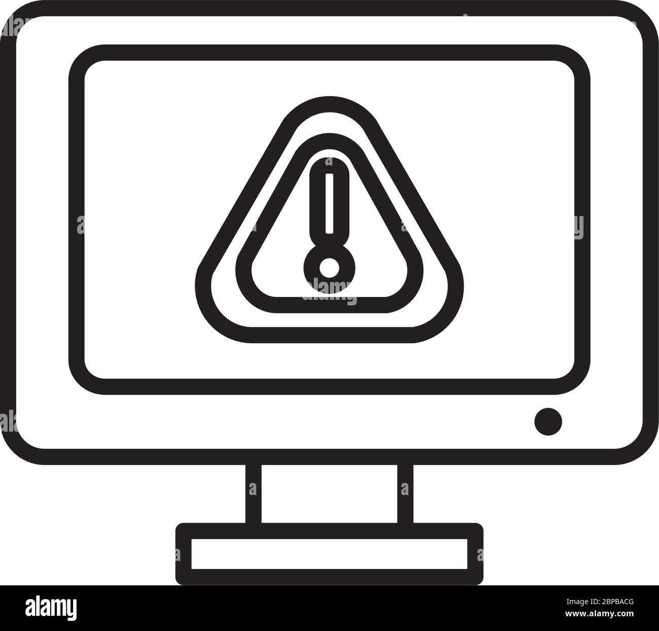 medical monitor icon over white background, line style, vector ...
