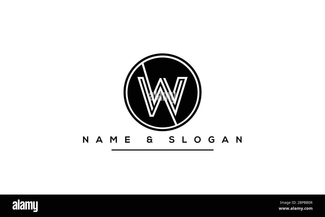 Minimalist w monogram logo hi-res stock photography and images - Alamy