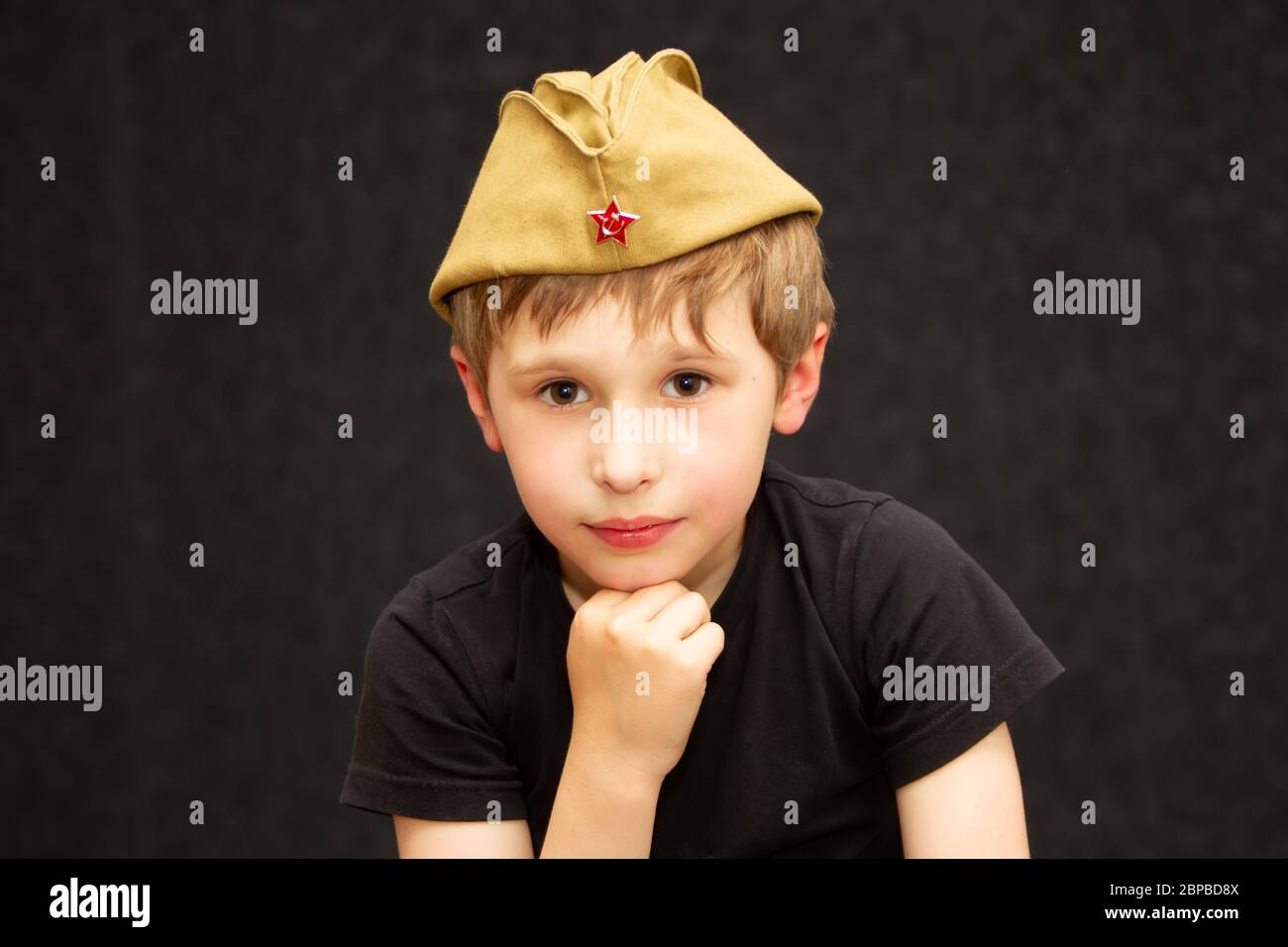 Russian soldier smile portrait studio hi-res stock photography and ...