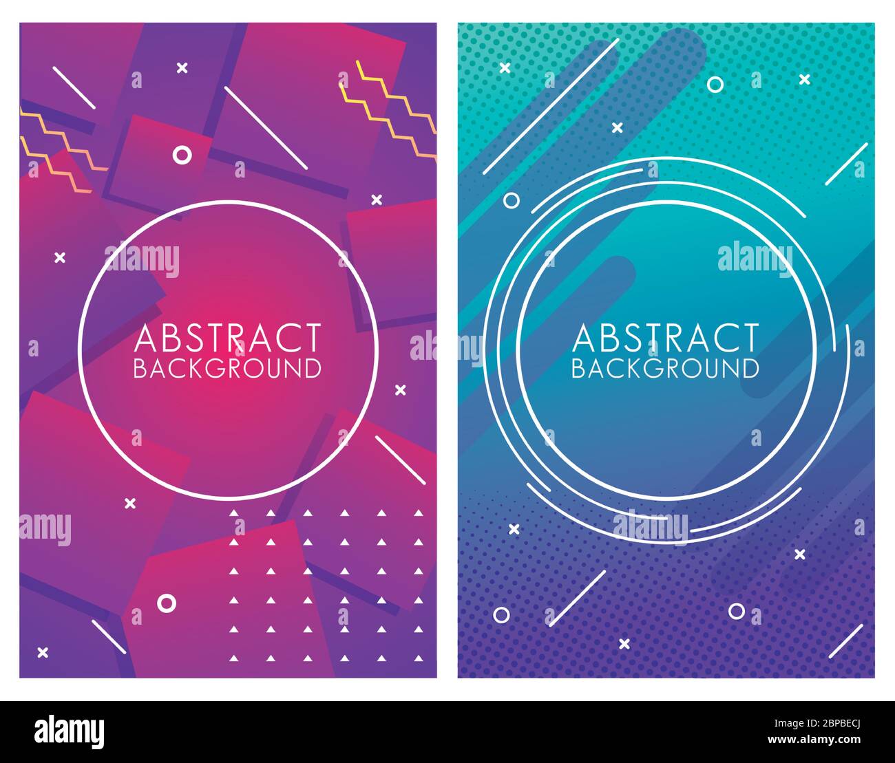 two geometric colorful abstract backgrounds Stock Vector Image & Art ...